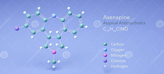 Asenapine Molecule, Molecular Structures, Atypical Antipsychotics, 3d ...