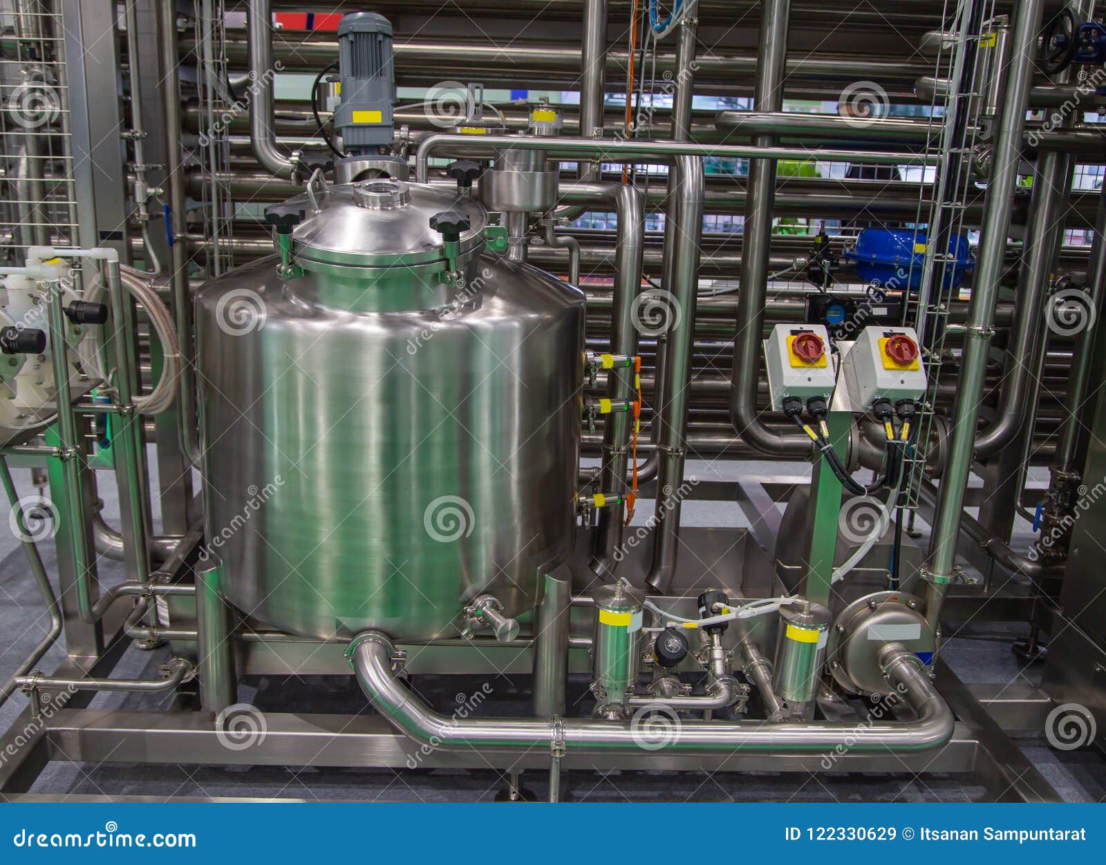 Aseptic processing plant stock image. Image of bottle - 122330629