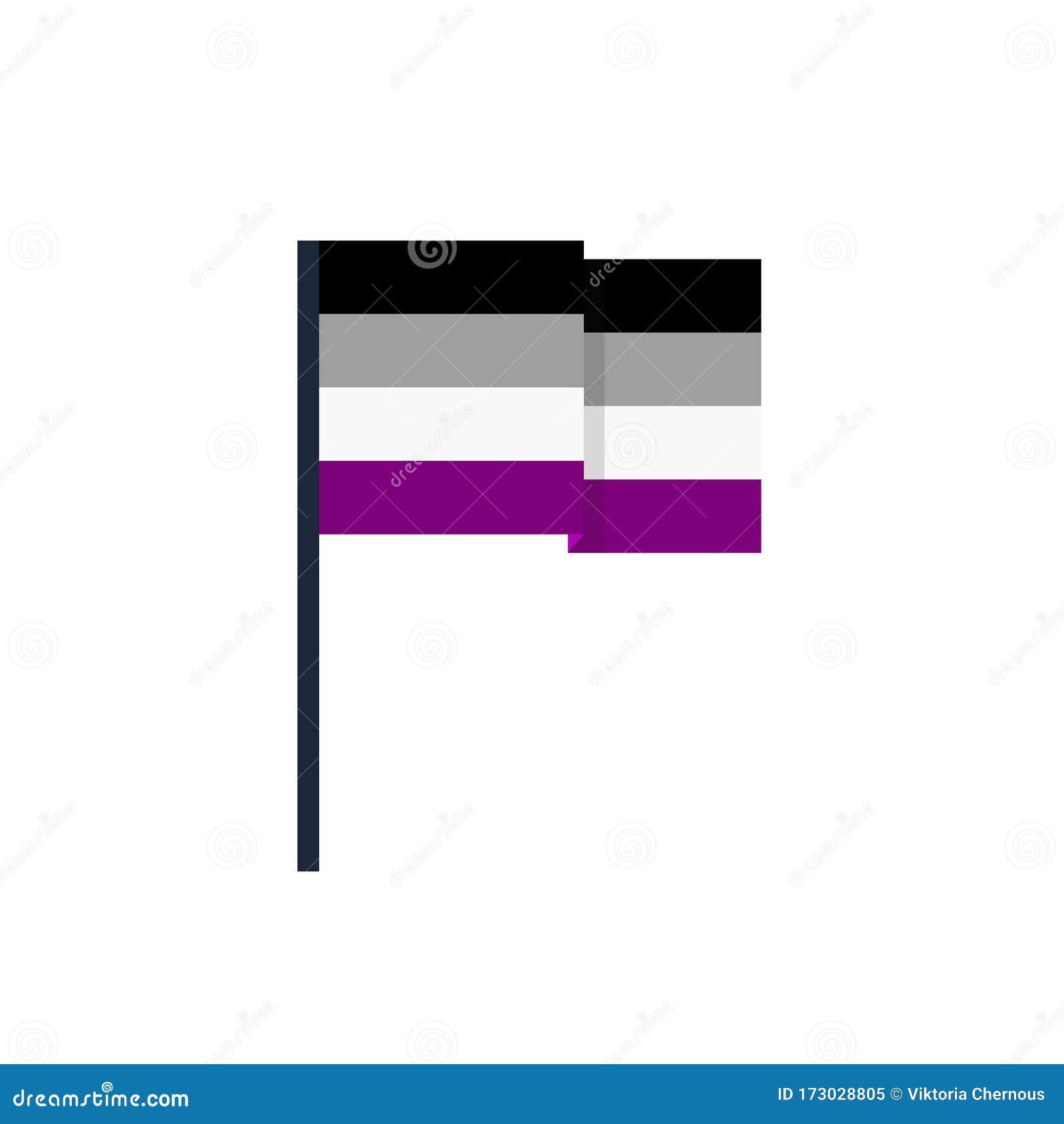 Asexual Flag, Isolated Round Icon With Heart And Hands, Flat Vector Stock Illustration As ...