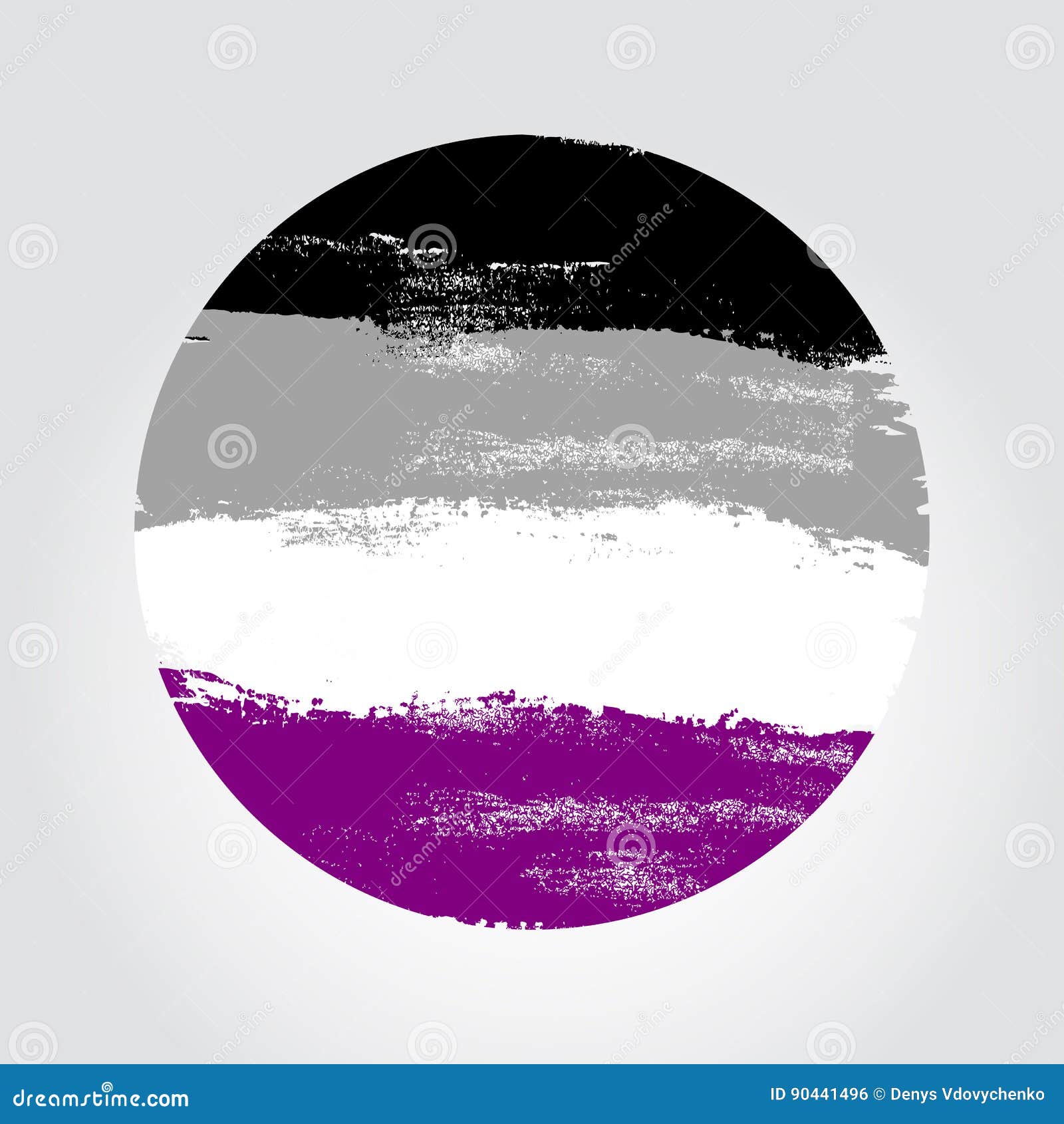 Asexual Pride Flag In A Form Of Circle Stock Vector Illustration Of Homosexuality Purple