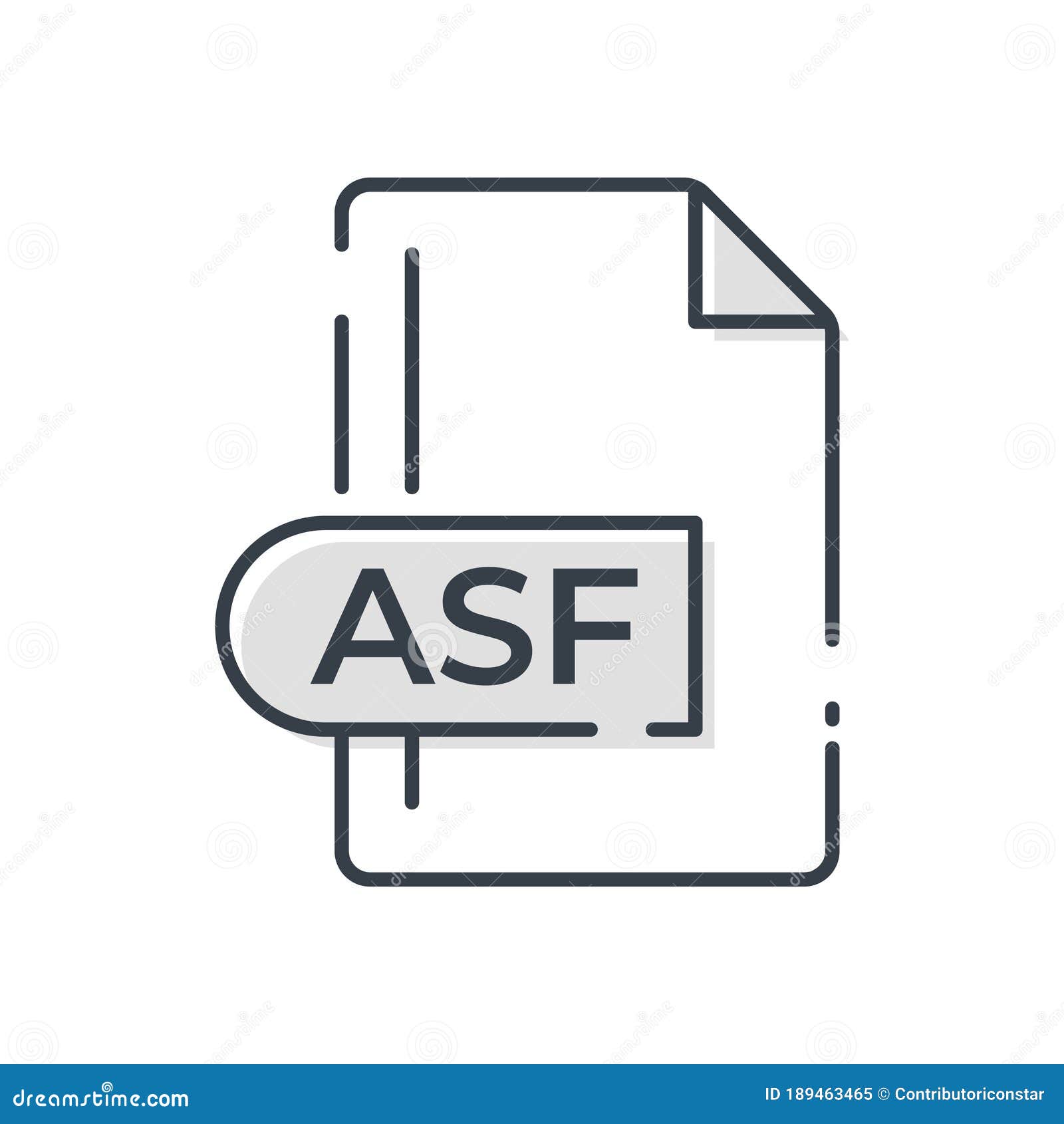ASF File Format Icon. ASF Extension Line Icon Stock Vector ...