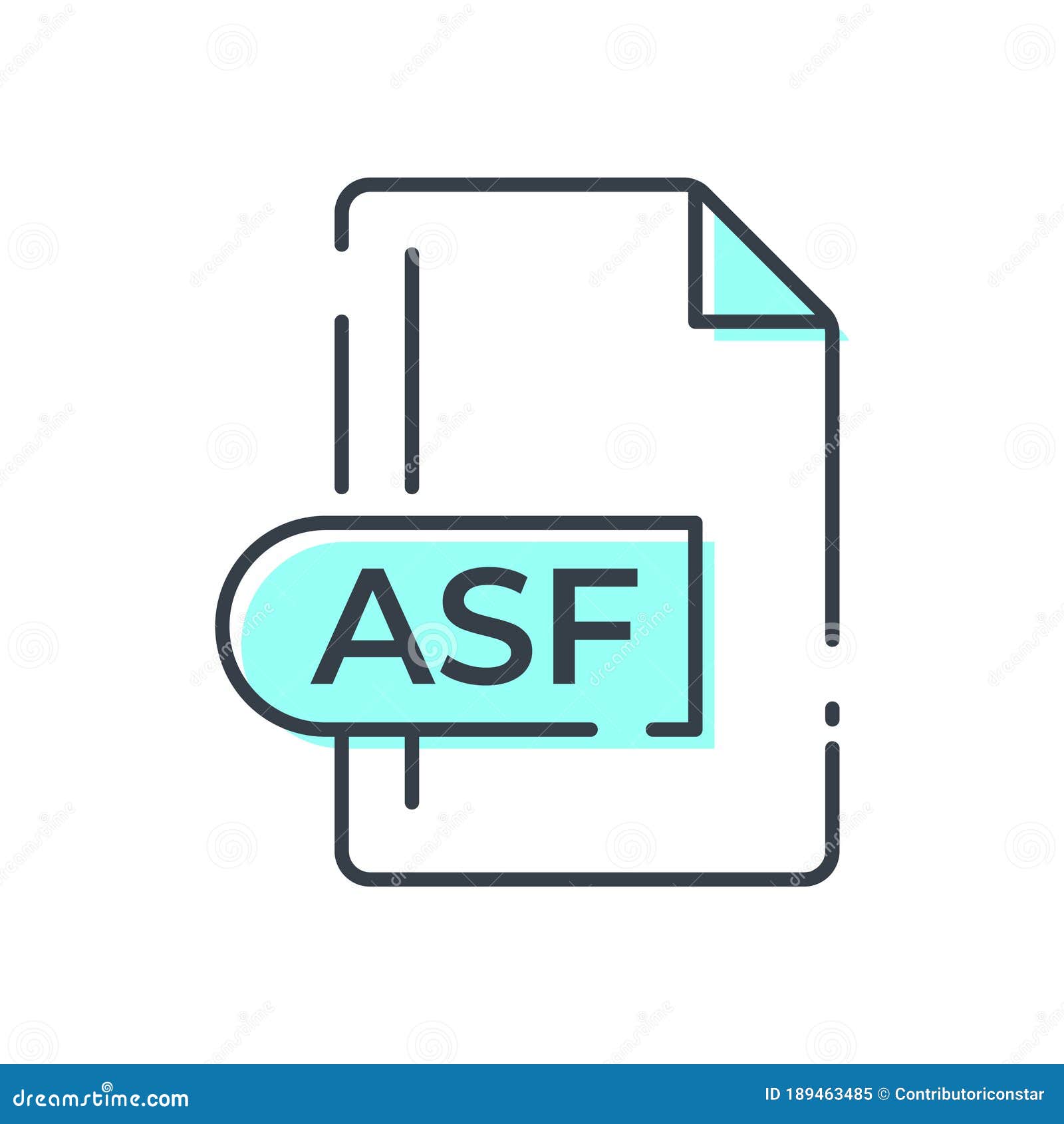ASF File Format Icon. ASF Extension Line Icon Stock Vector ...