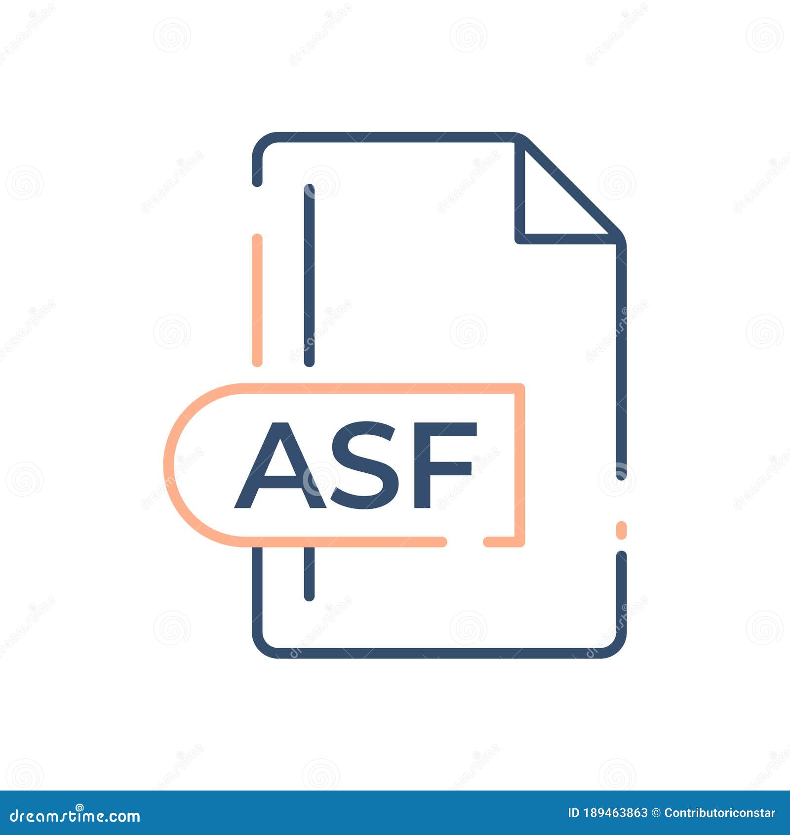 ASF File Format Icon. ASF Extension Line Icon Stock Vector ...