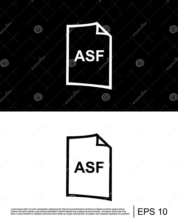 Asf File Format Icon Template Stock Vector - Illustration of folder ...