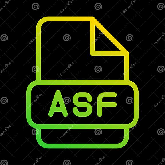 Asf File Type Icon. Document, Extension, Format, with Outline Gradient ...