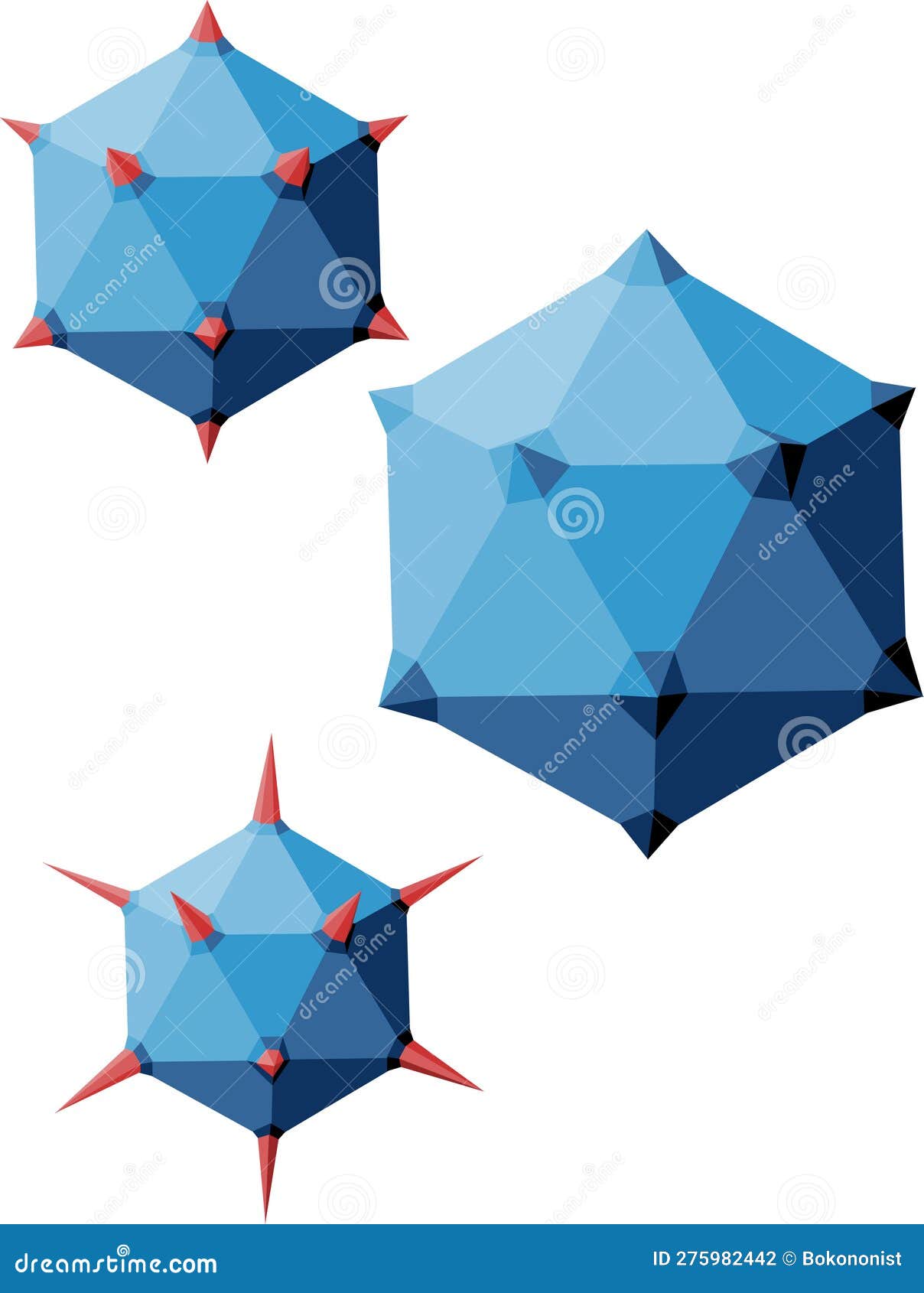 Icosahedral virion stock vector. Illustration of submicroscopic - 275982442