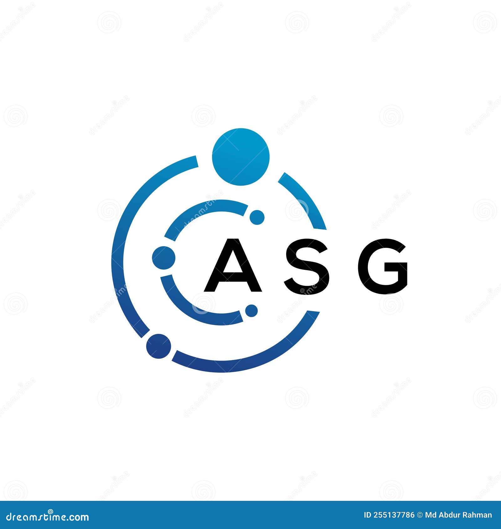 ASG Letter Logo Design On Black Background. ASG Creative Initials ...