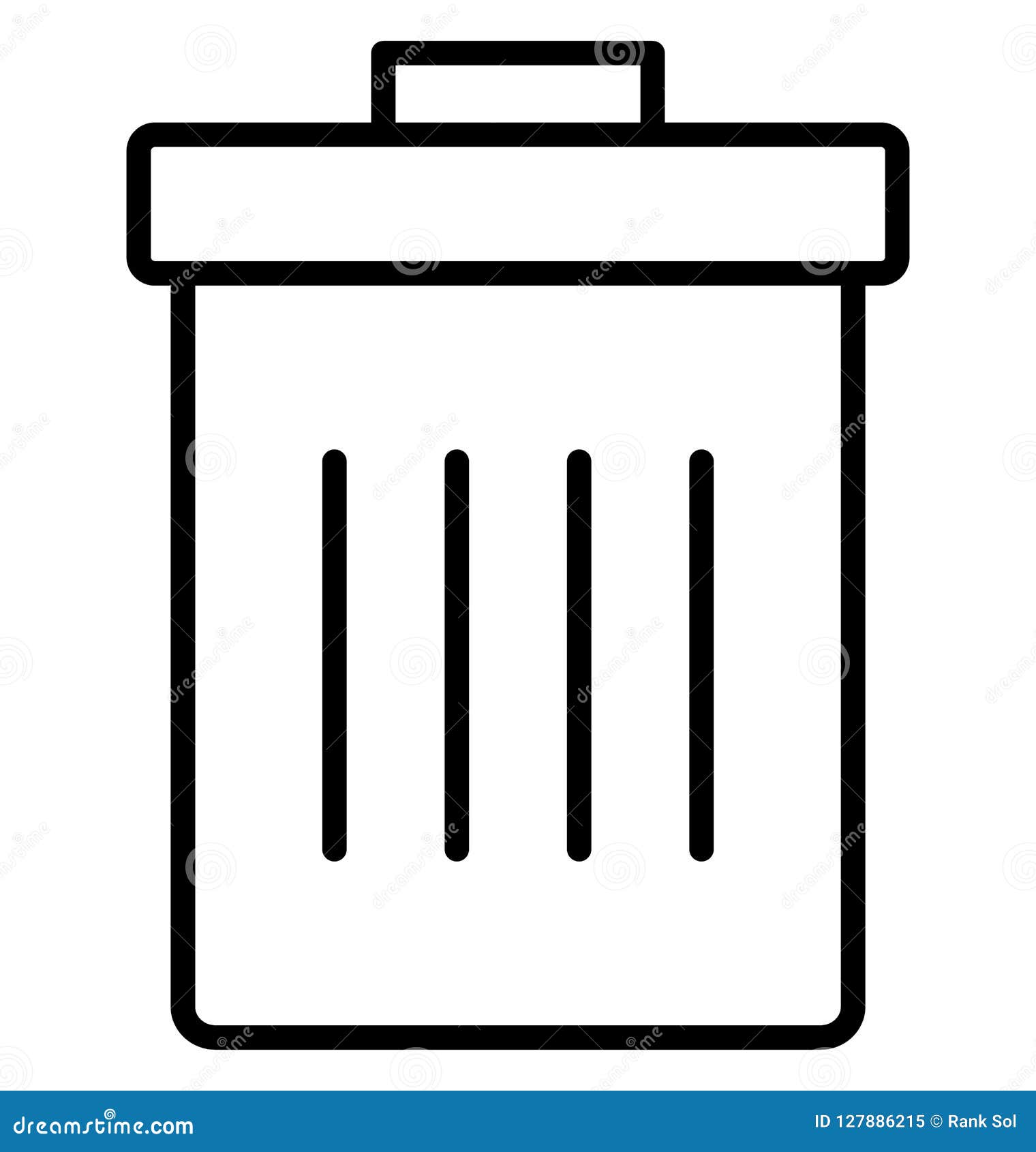 Ash Bin, Dustbin Isolated Vector Icon Can Be Easily Modified or Edit ...
