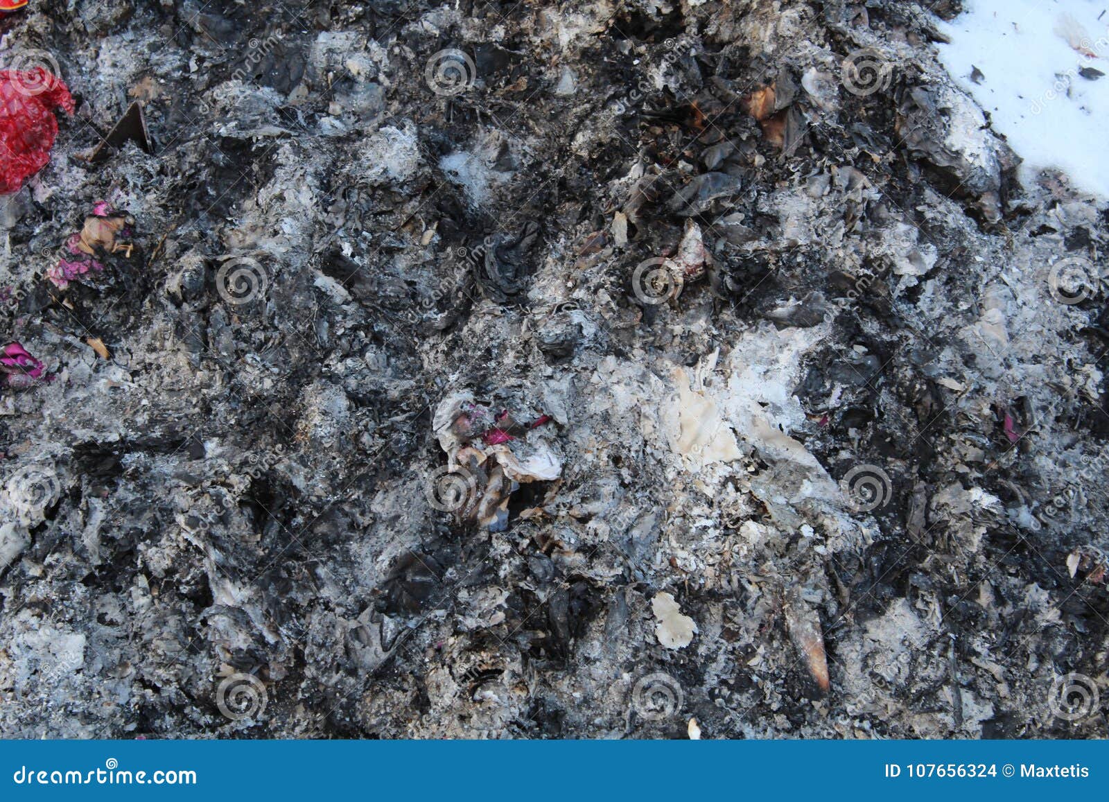 Ash of burned dump stock photo. Image of extinguishing - 107656324