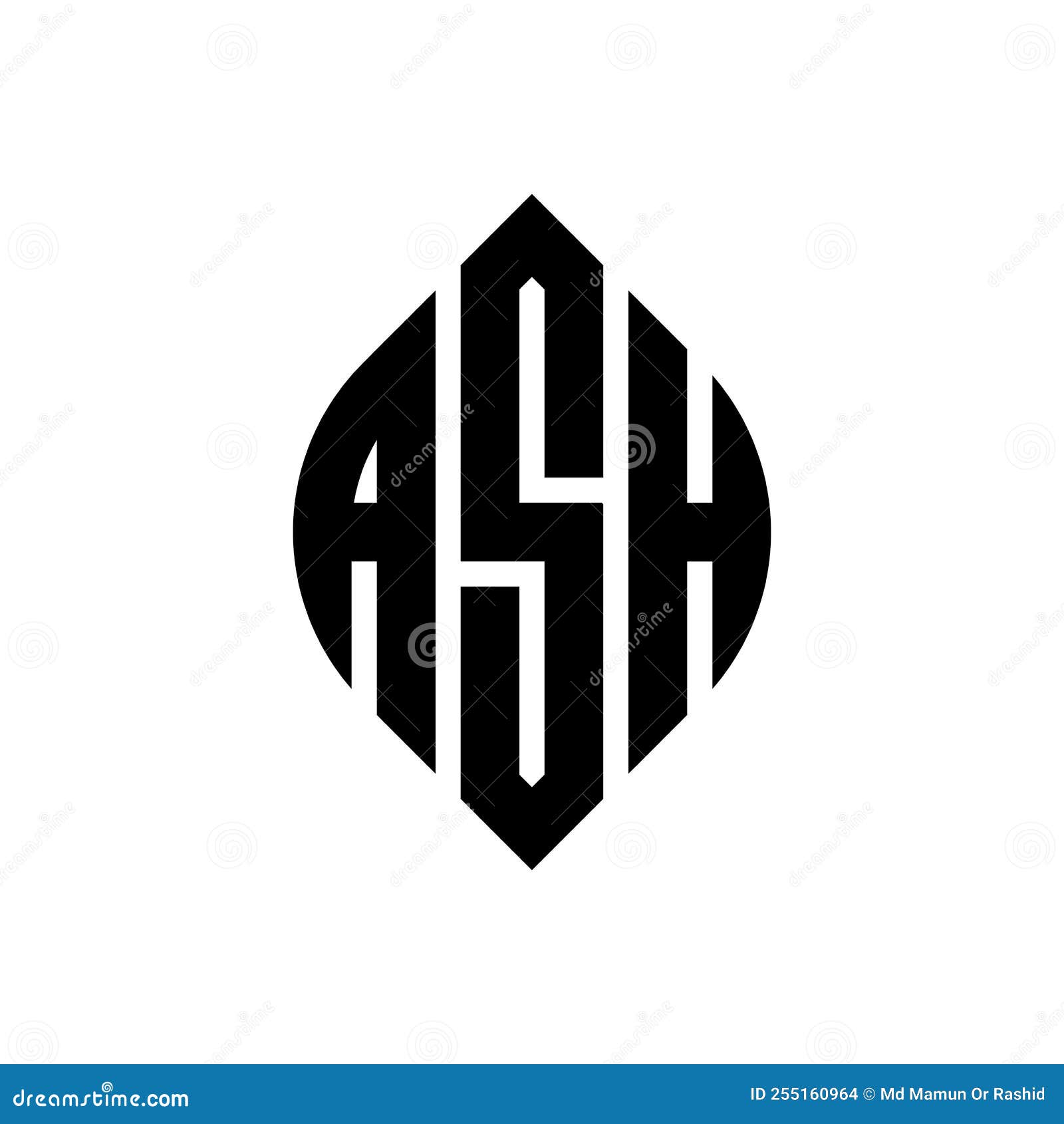 ASH Circle Letter Logo Design with Circle and Ellipse Shape. ASH ...