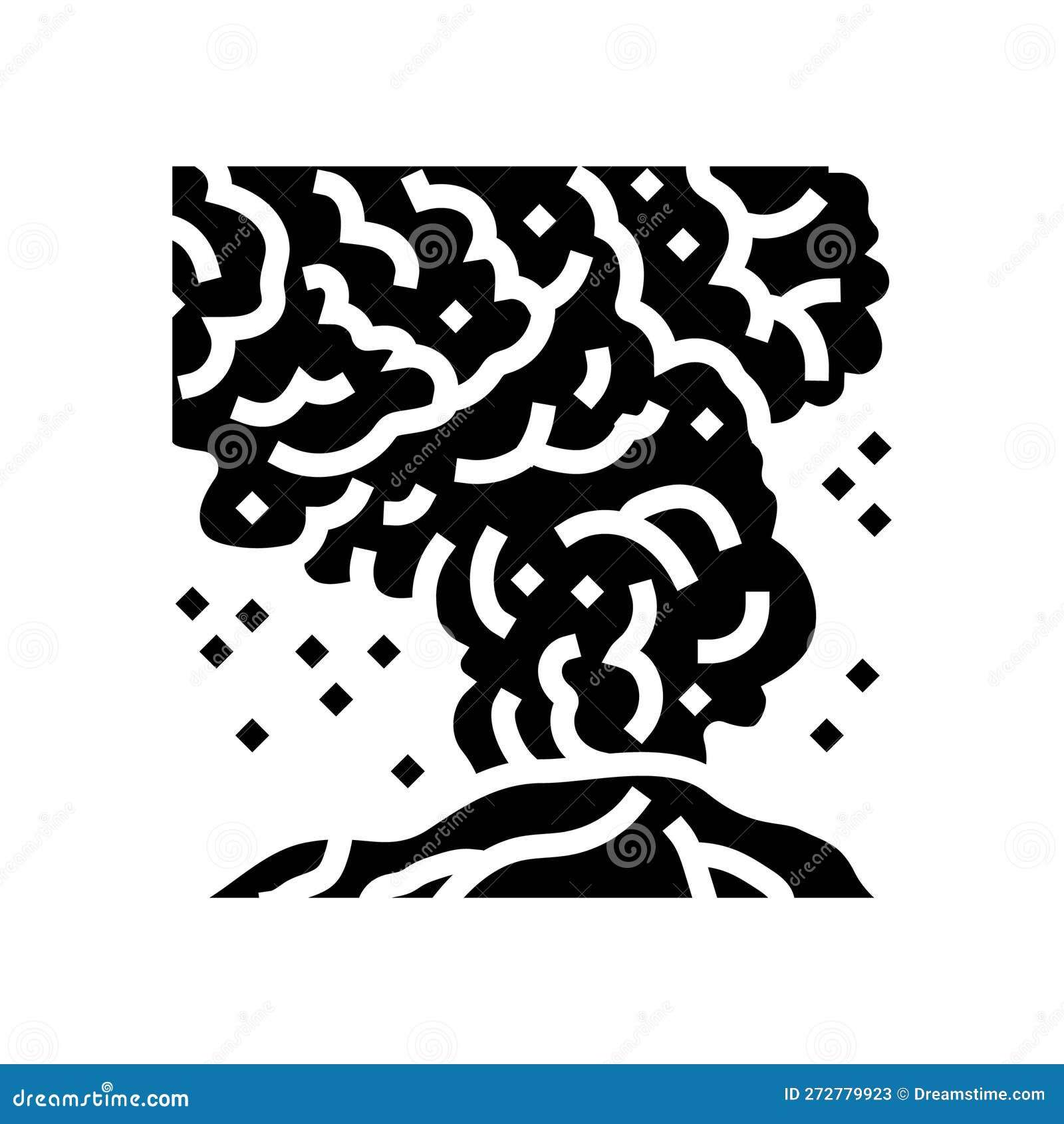Ash Cloud Volcano Glyph Icon Vector Illustration Stock Illustration ...