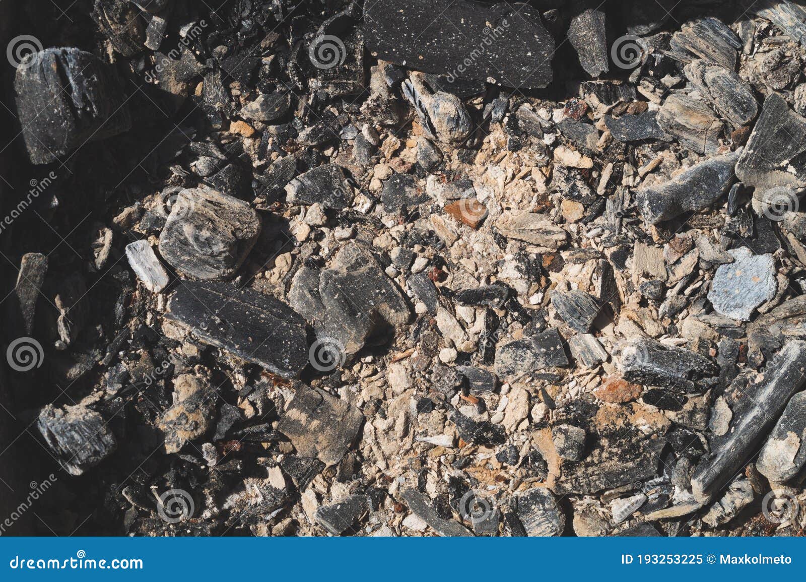 Ash and Coal after Bonfire. Place for Fire Stock Image - Image of black ...