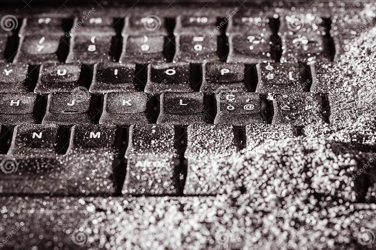 Ash covered keyboard stock photo. Image of keyboard, equipment - 54057342