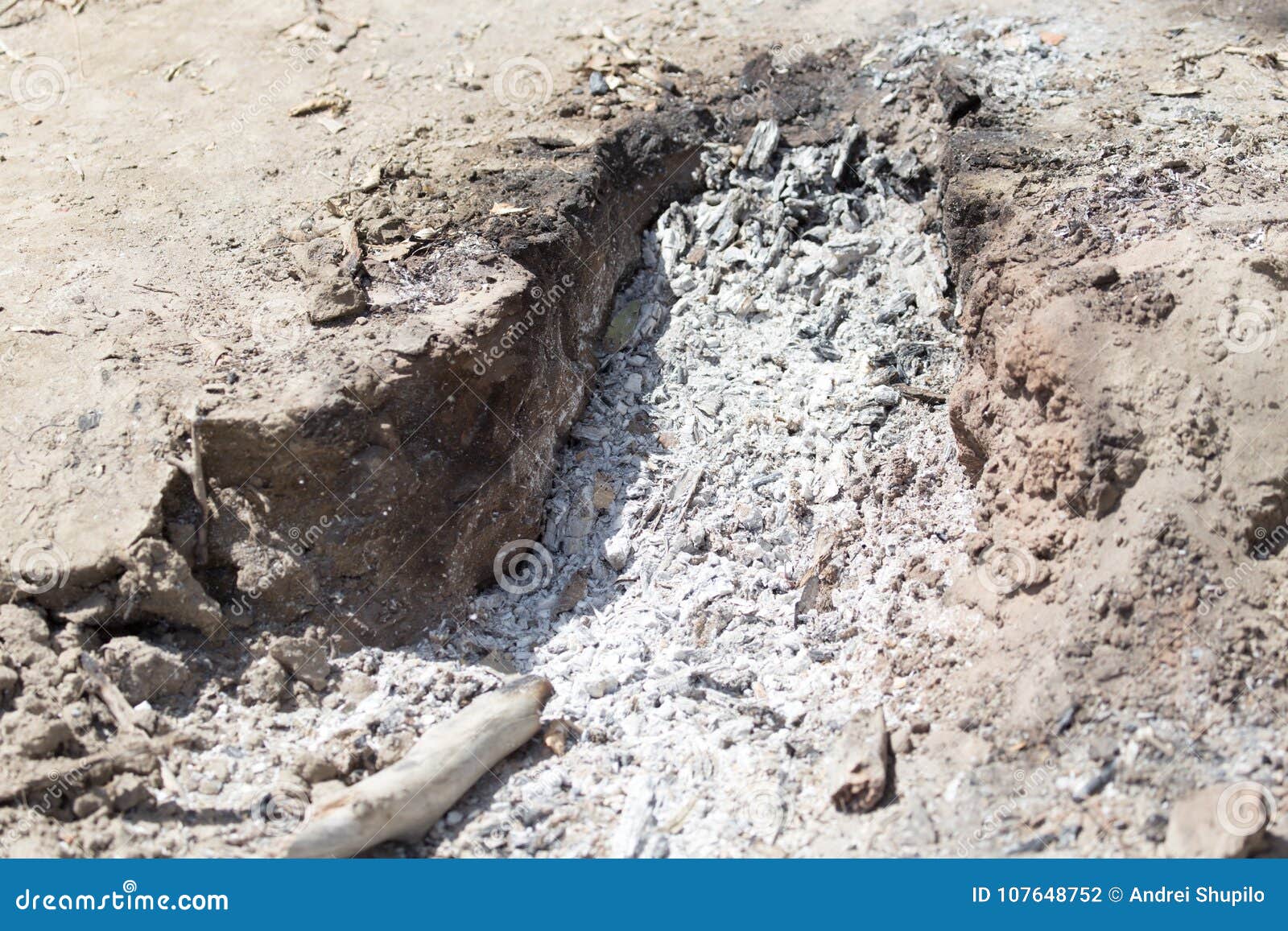 Ash extinct fire stock photo. Image of cooled, burn - 107648752