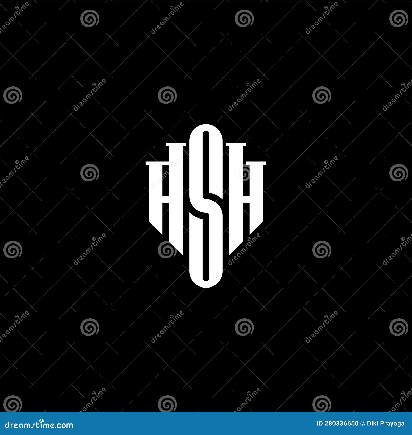 ASH Initial Monogram Logo Design for Image Stock Illustration ...