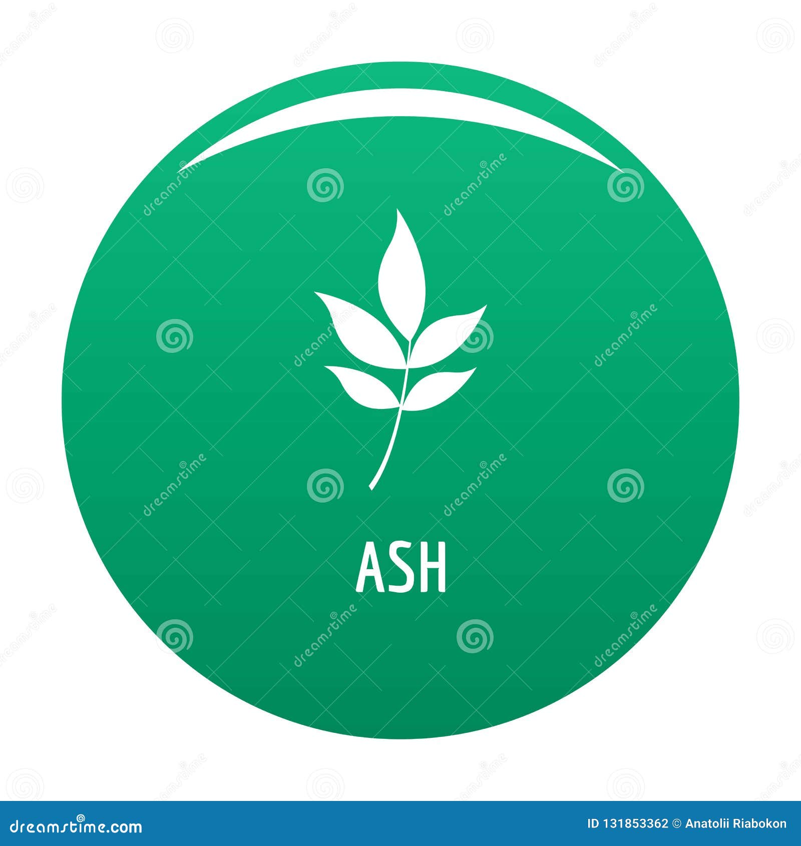 Ash leaf icon vector green stock vector. Illustration of flora - 131853362