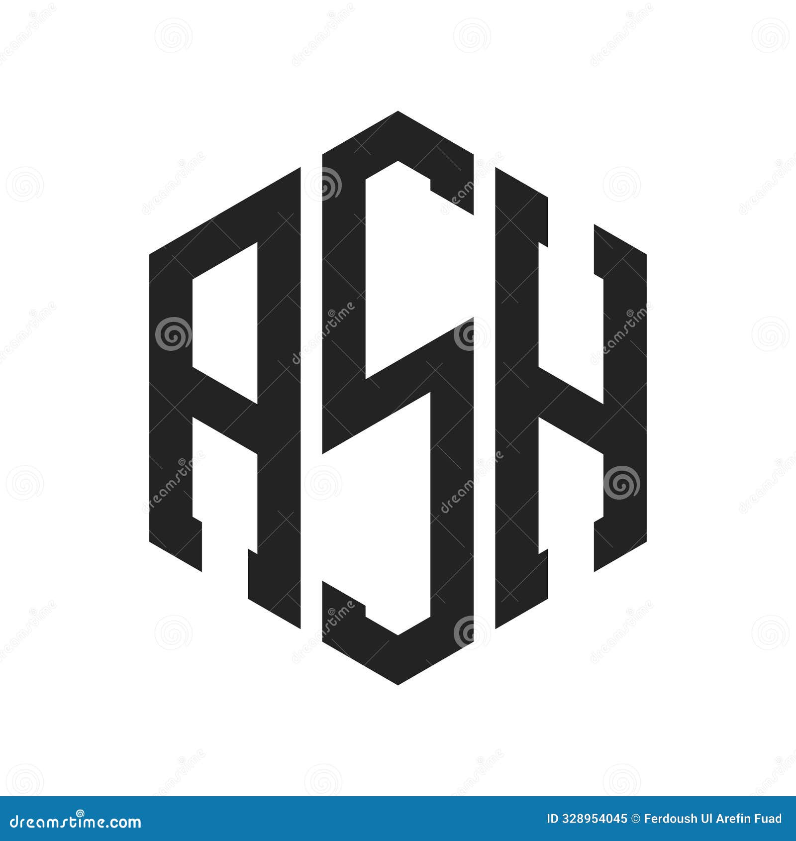 ASH Logo Design. Initial Letter ASH Monogram Logo Using Hexagon Shape ...
