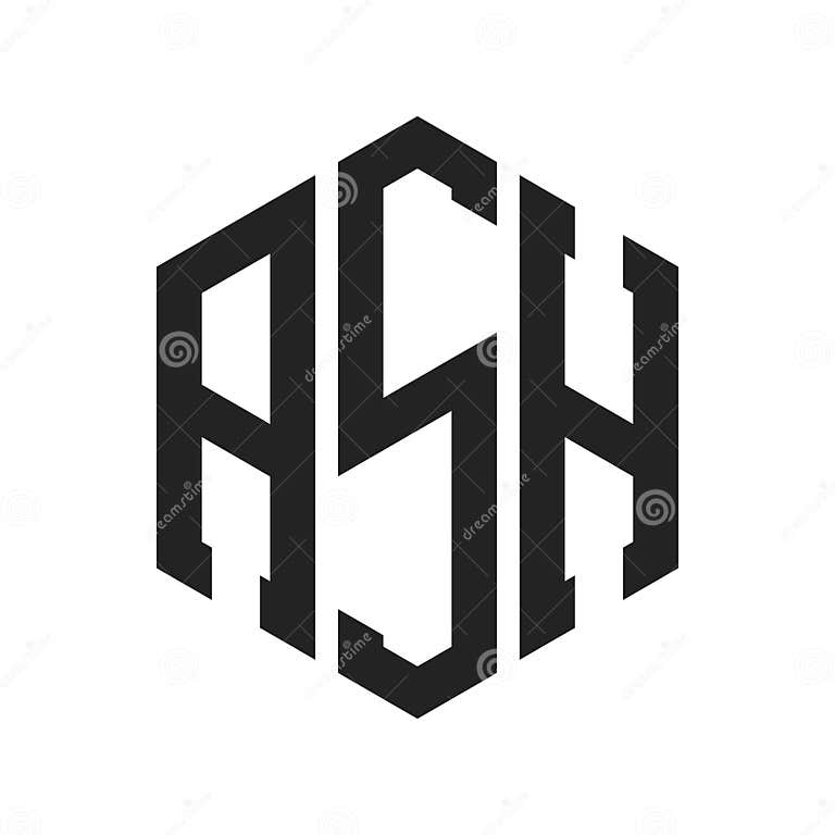 ASH Logo Design. Initial Letter ASH Monogram Logo Using Hexagon Shape ...