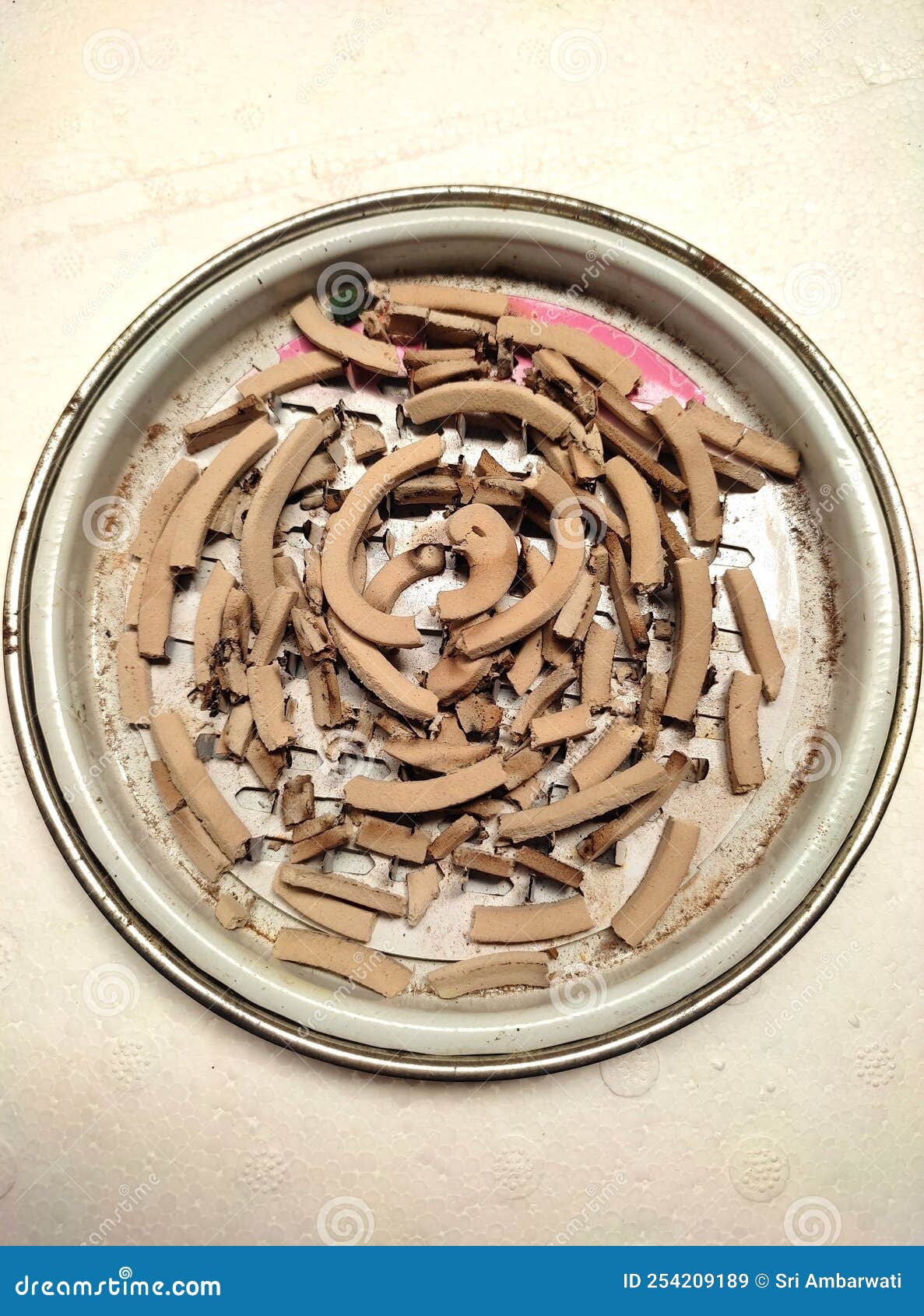 Ash of mosquito coil stock image. Image of poison, plate - 254209189