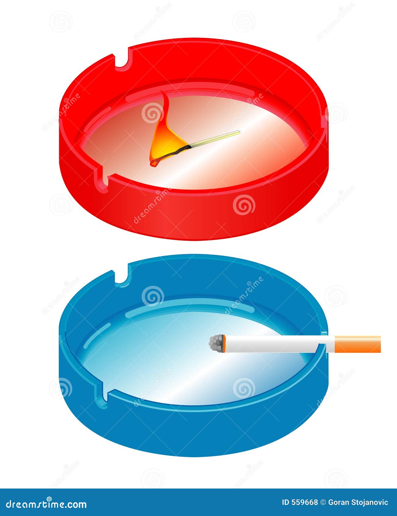 Ash trays stock illustration. Illustration of matches, isolated - 559668