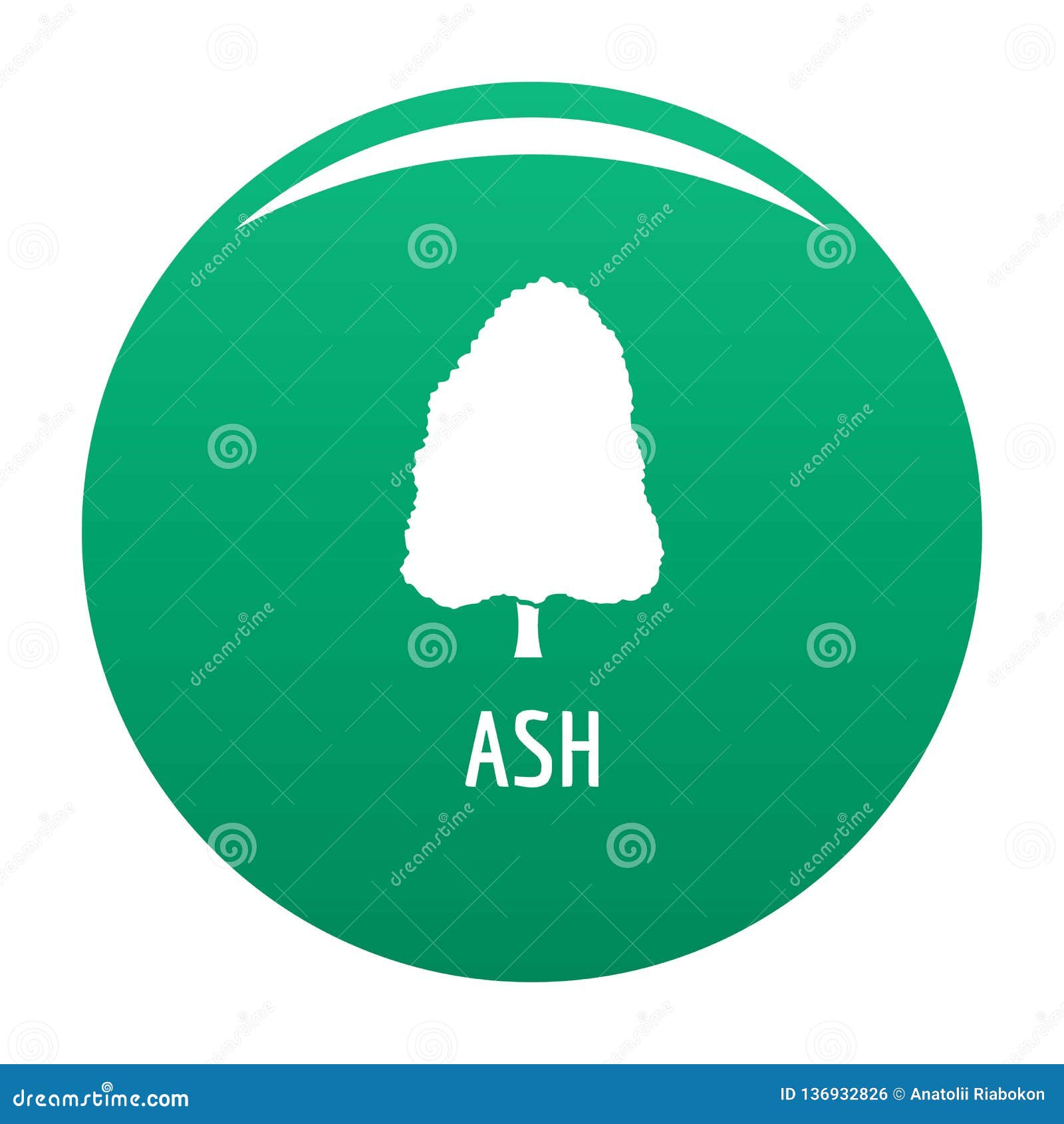 Ash tree icon vector green stock vector. Illustration of design - 136932826