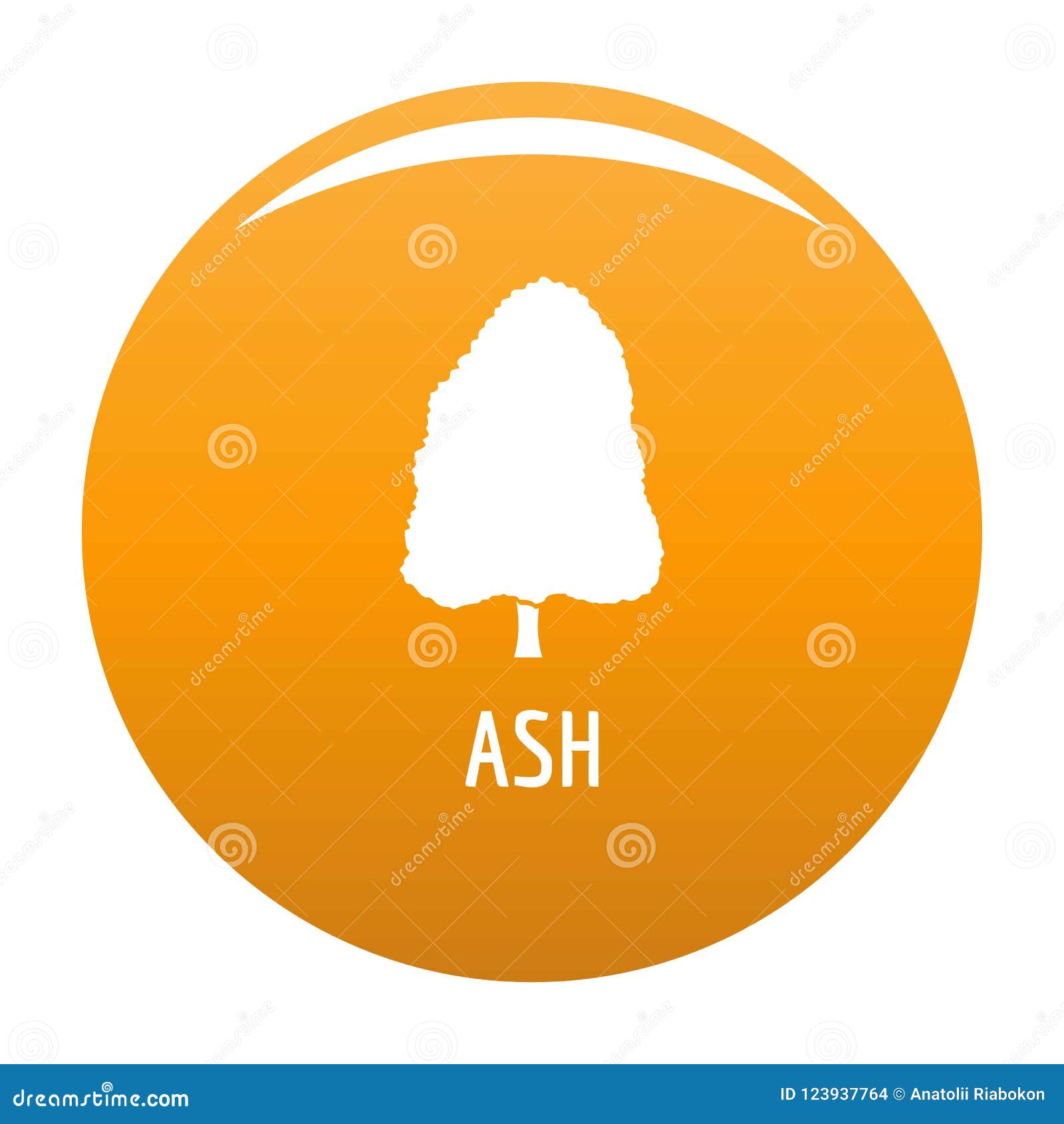 Ash Tree Icon Vector Orange Stock Vector - Illustration of design, july ...