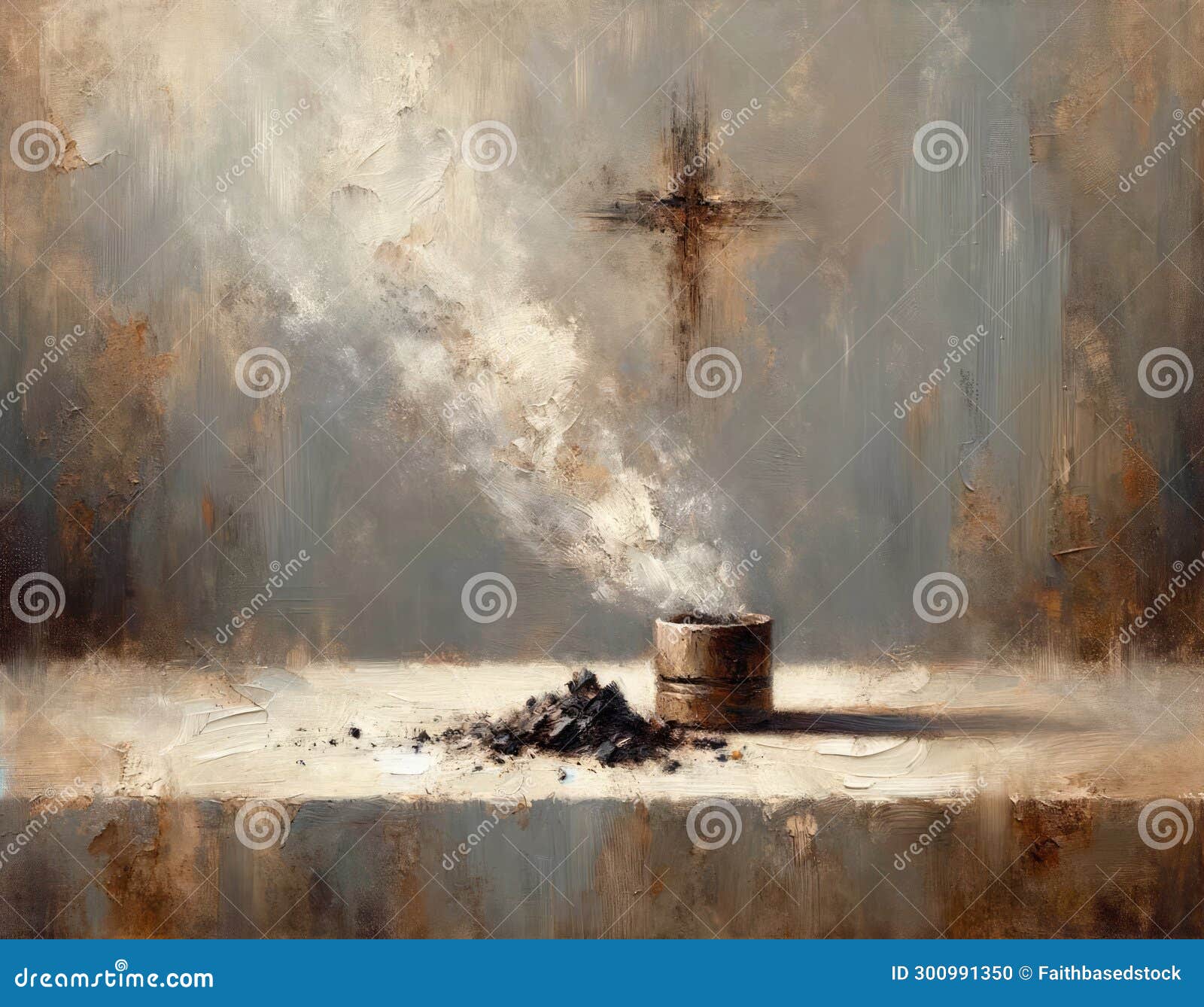 Ash Wednesday Cross Lent Symbol Watercolor Paint Royalty-Free Stock ...