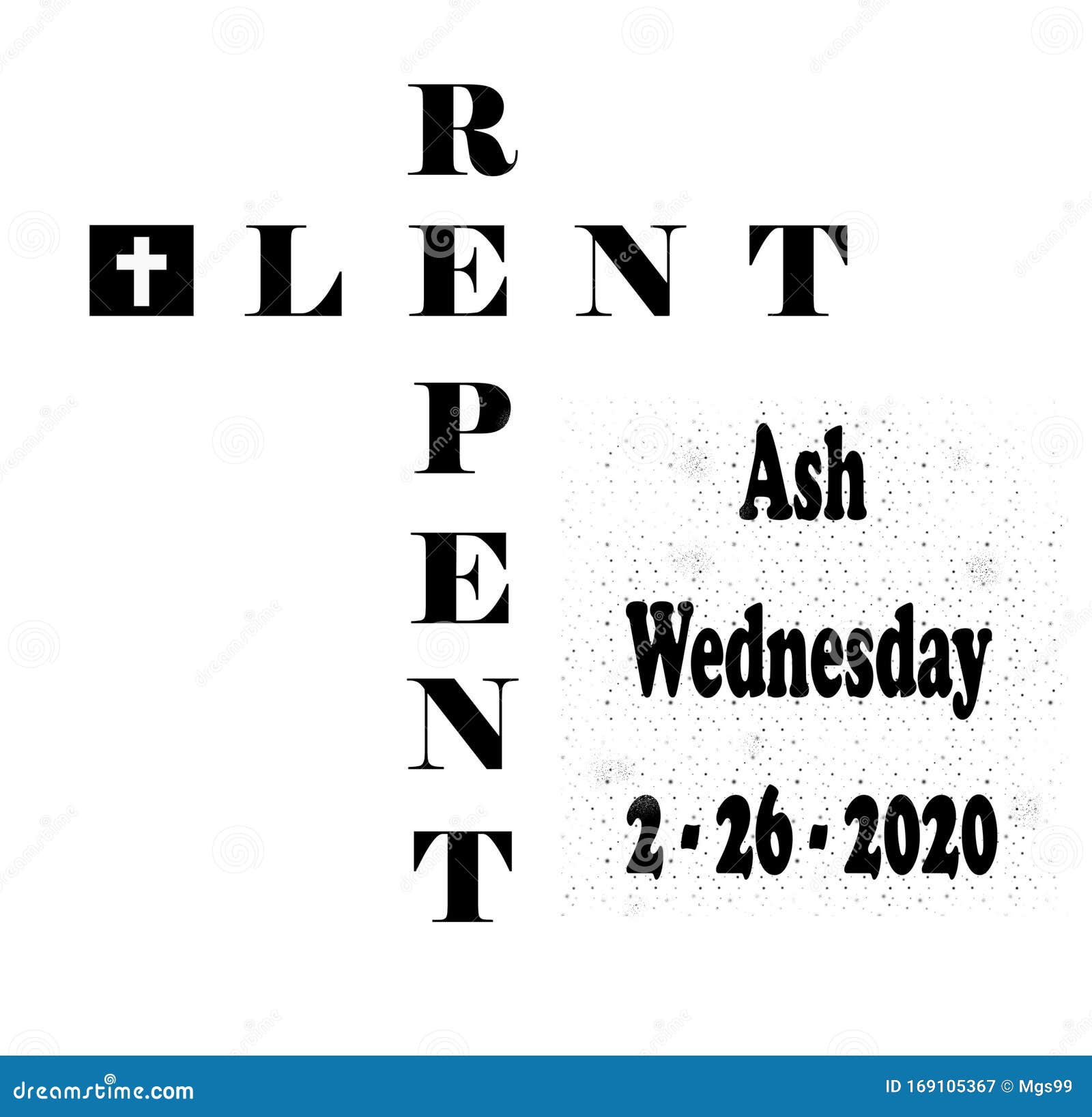 Ash Wednesday 2020 Date Icon Stock Illustration - Illustration of cross ...