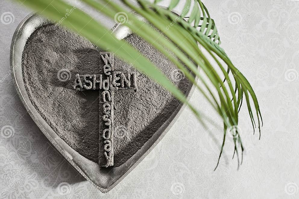 Ash Wednesday Heart. a Heart-shaped Dish with an Ash Cross Stock Photo ...