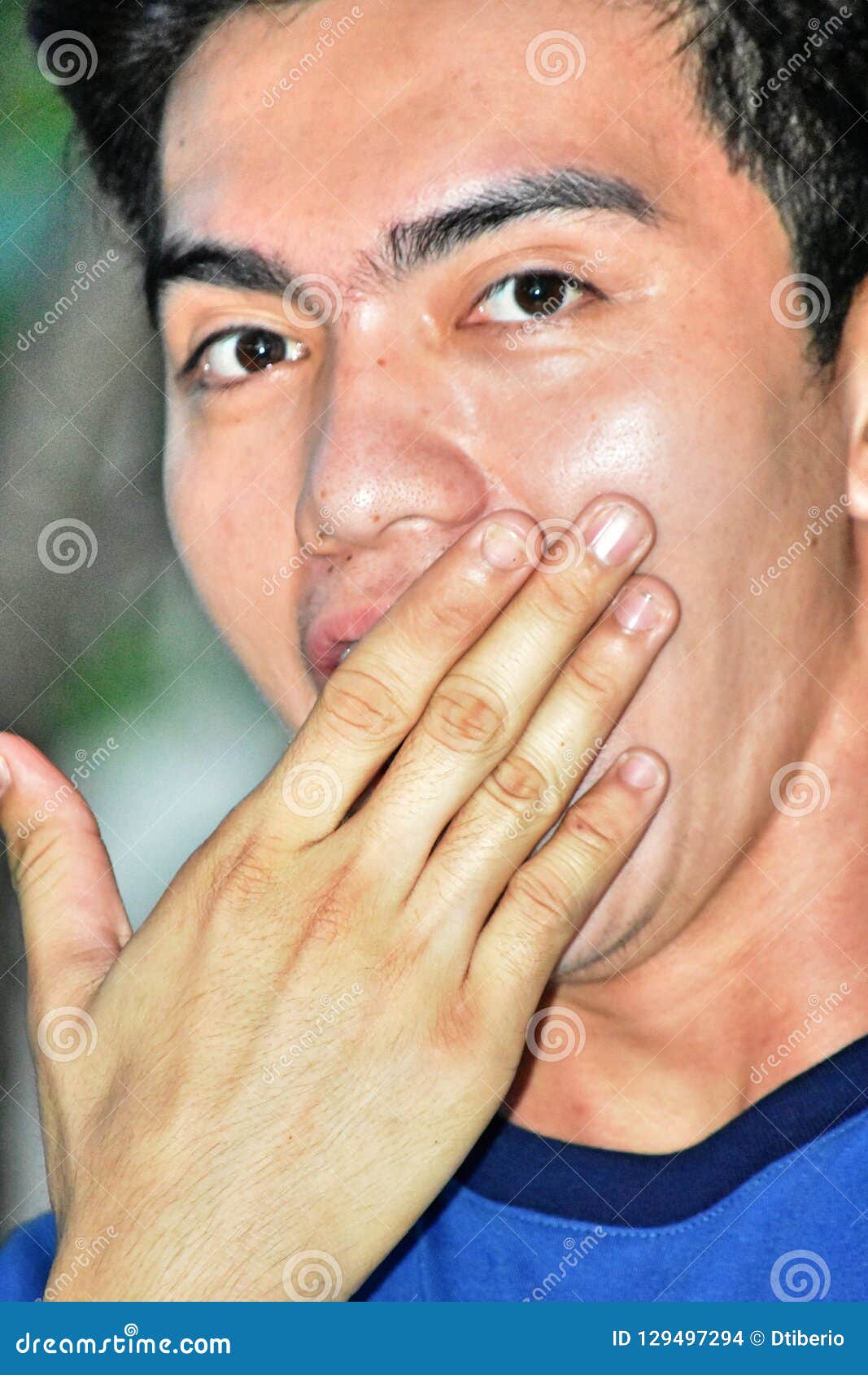 Ashamed Handsome Male stock photo. Image of embarrassed - 129497294