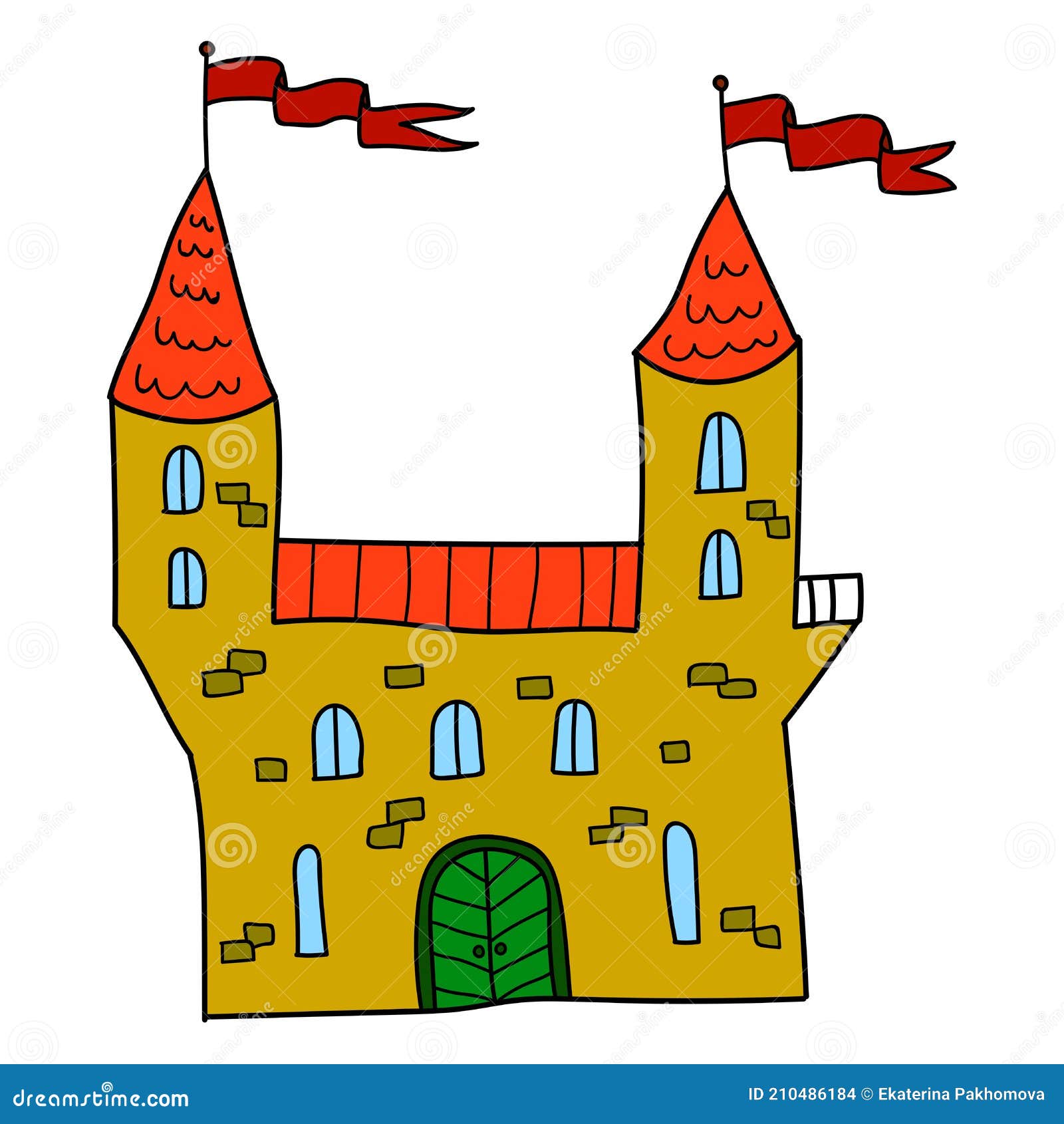 Retro Castle Icon, Cartoon Style Vector Illustration | CartoonDealer ...