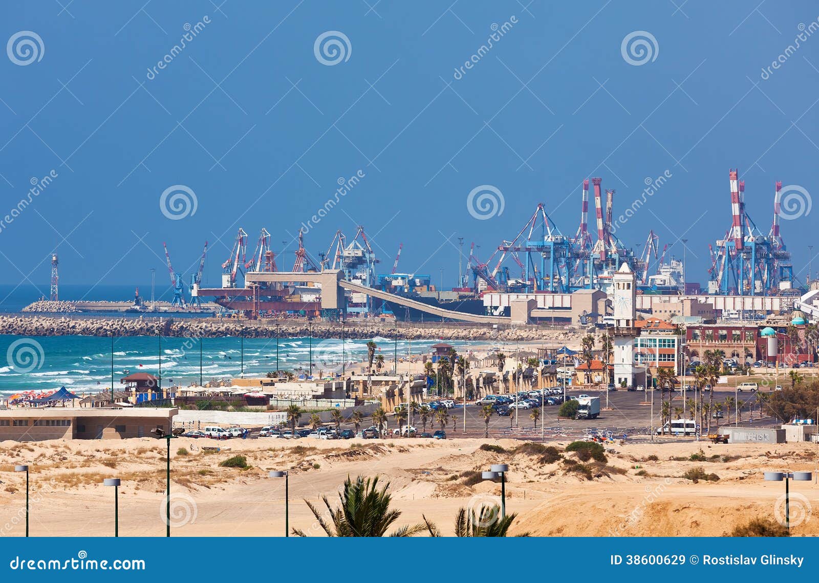 Ashdod seaport view. stock image. Image of power, seaport - 38600629