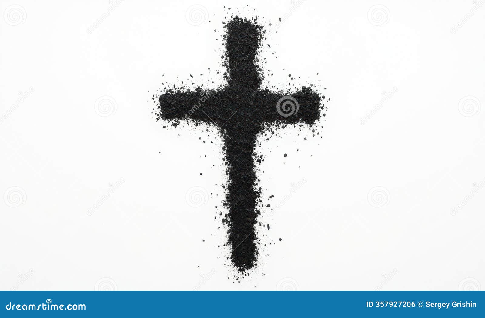 Symbol of Ashes in the Shape of a Cross on a White Background ...
