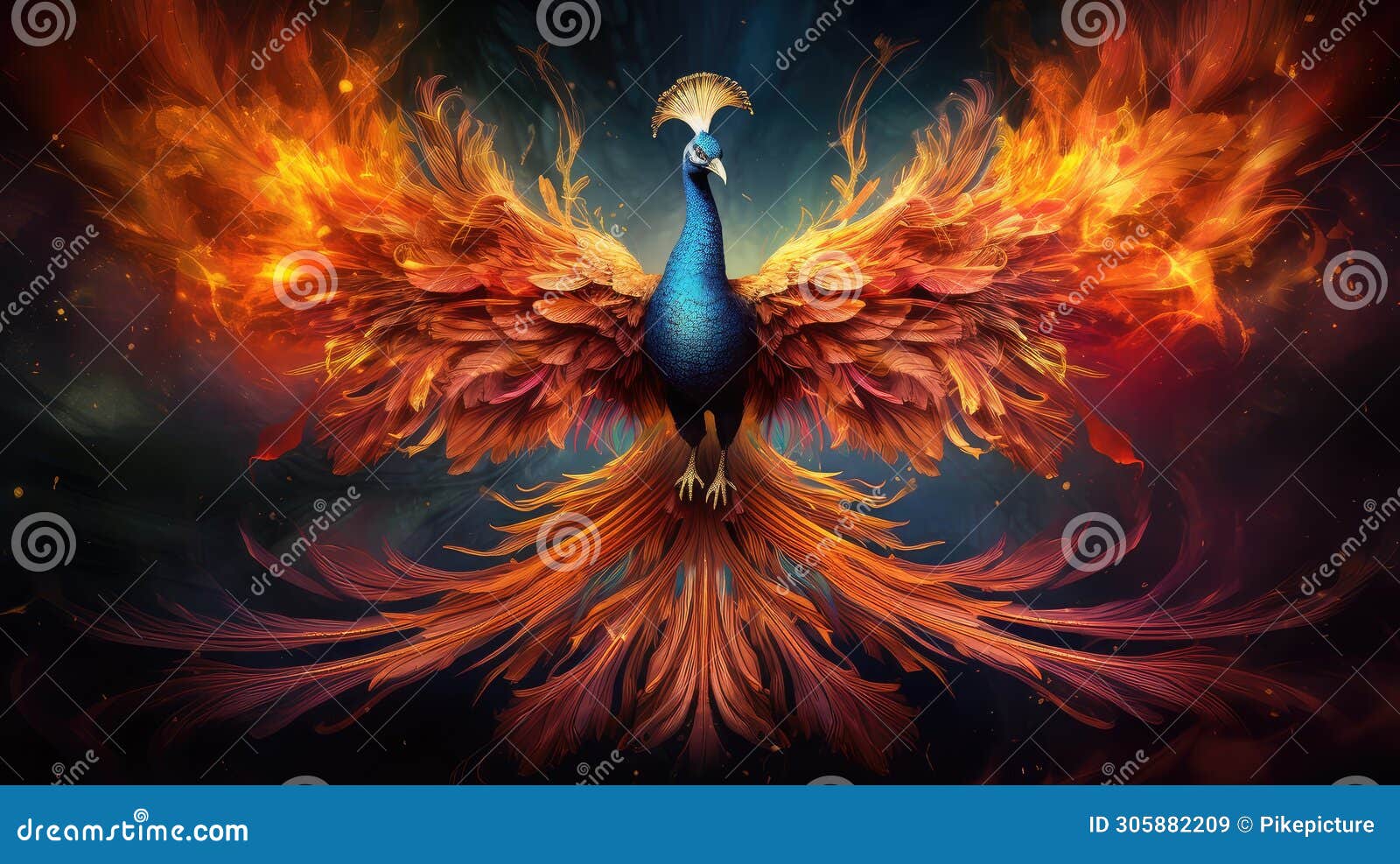 Ashes phoenix bird stock illustration. Illustration of immortal - 305882209