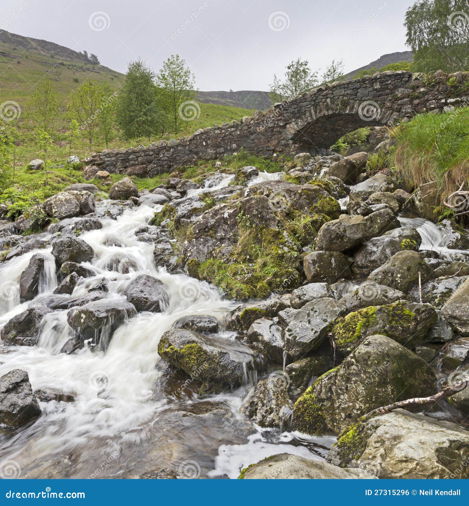 Ashness Bridge stock photo. Image of national, flowing - 27315296