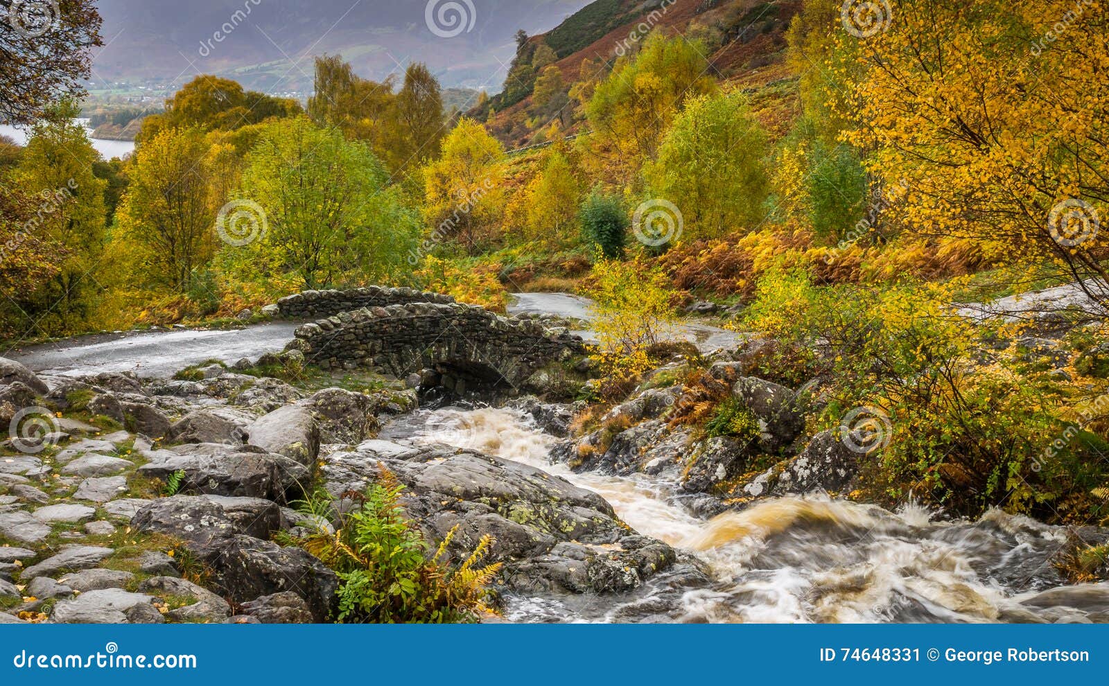 Ashness Bridge stock image. Image of cumbria, stream - 74648331