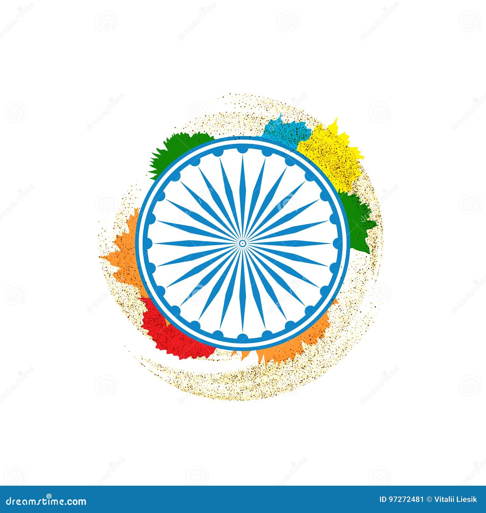 Ashok Chakra Symbol Of Indian National Flag. Vector Illustration ...