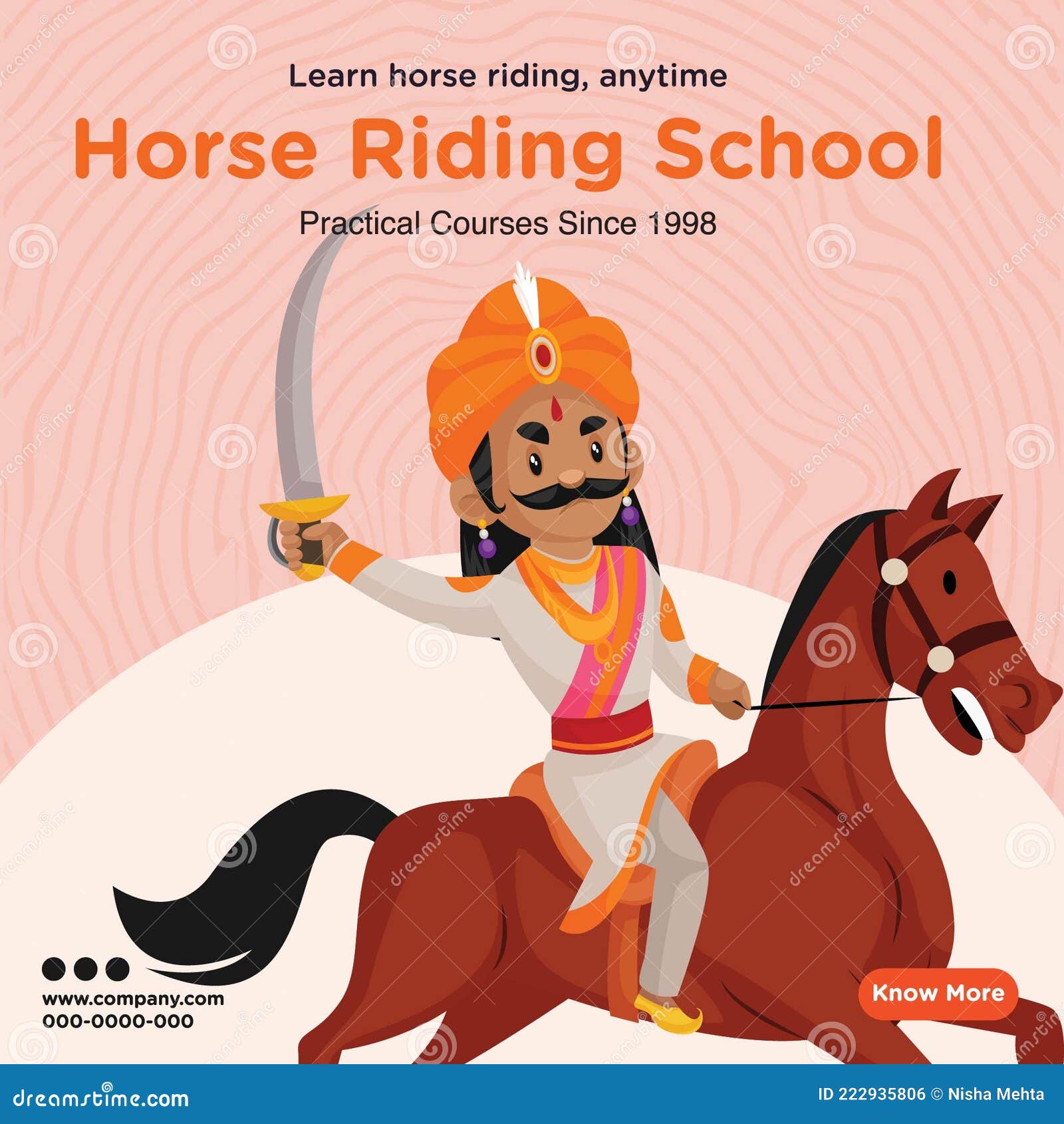 Banner Design of Horse Riding School Stock Vector - Illustration of ...