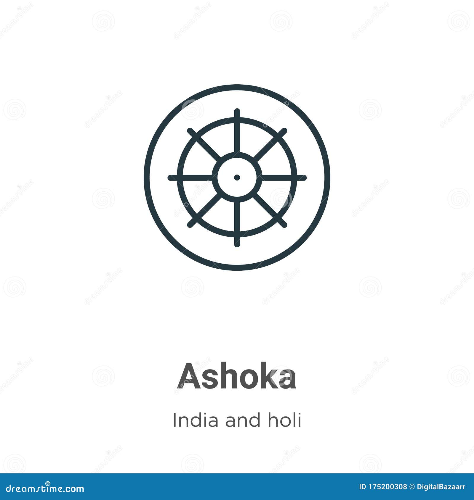 Outline Ashoka Vector Icon. Isolated Black Simple Line Element ...