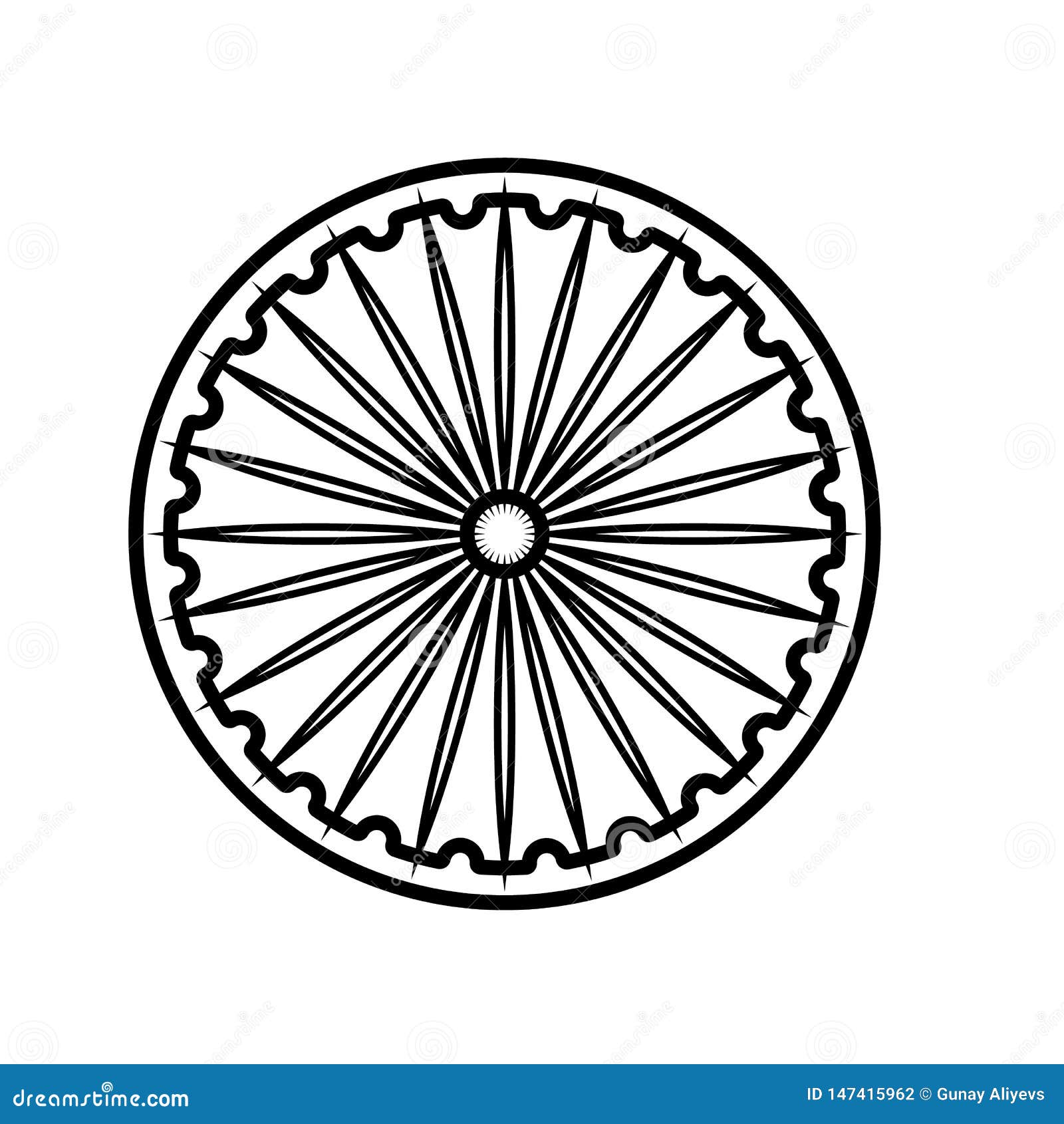 Outline Ashoka Vector Icon. Isolated Black Simple Line Element ...