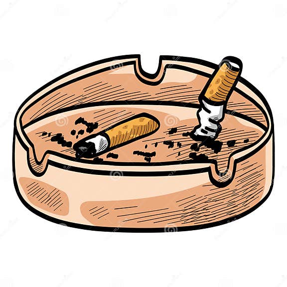 Ashtray Cigarettes Drawing Vector Illustration Stock Vector ...