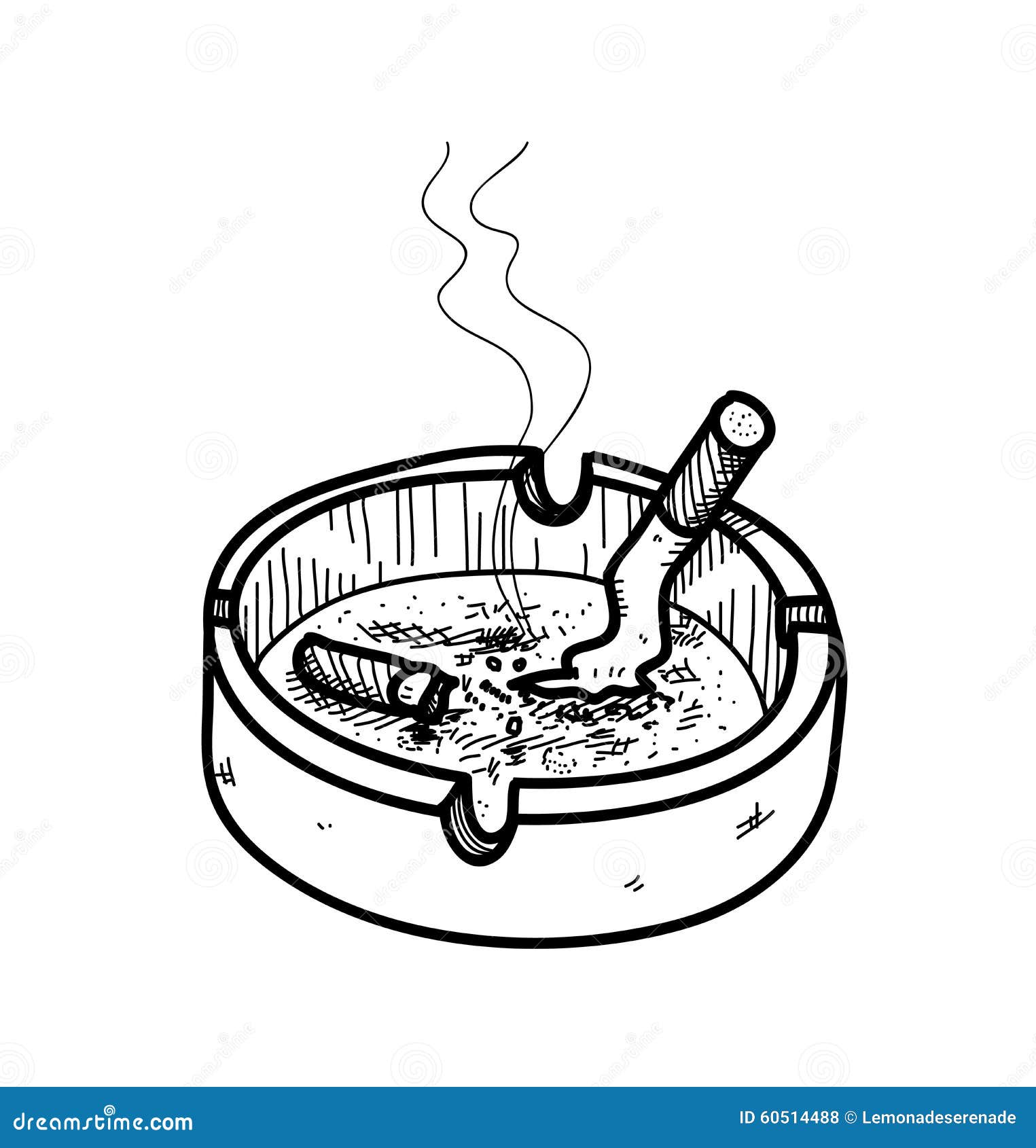 Ashtray Doodle stock vector. Illustration of graphic - 60514488