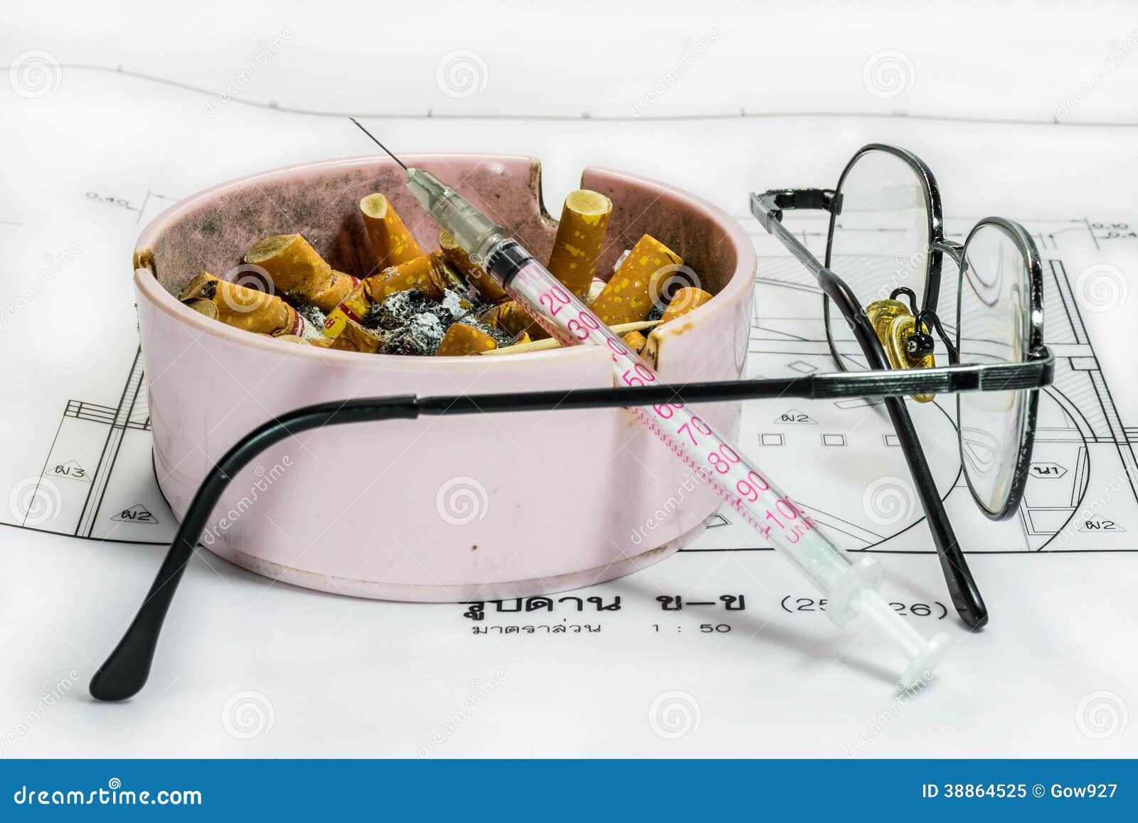 Ashtray and Other Stress Object from Work Stock Image - Image of bowl ...