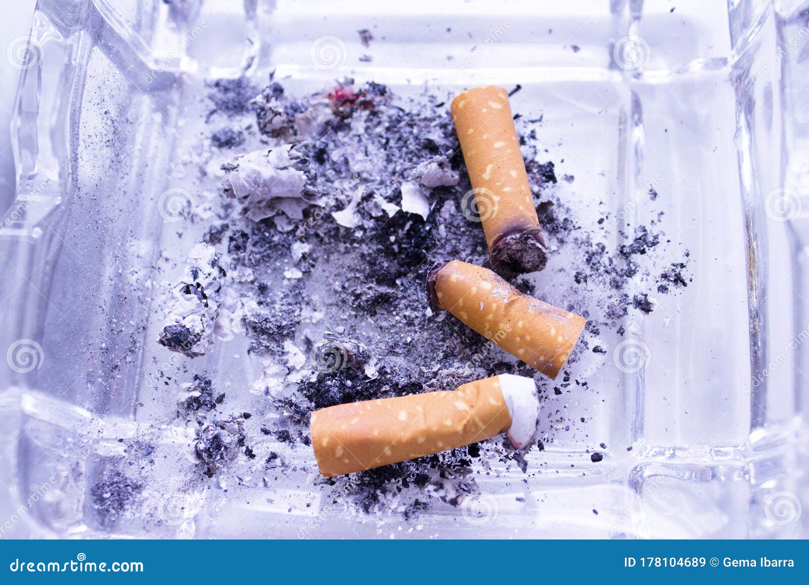 Ashtray with Several Cigarettes Consumed and Extinguished Stock Image ...