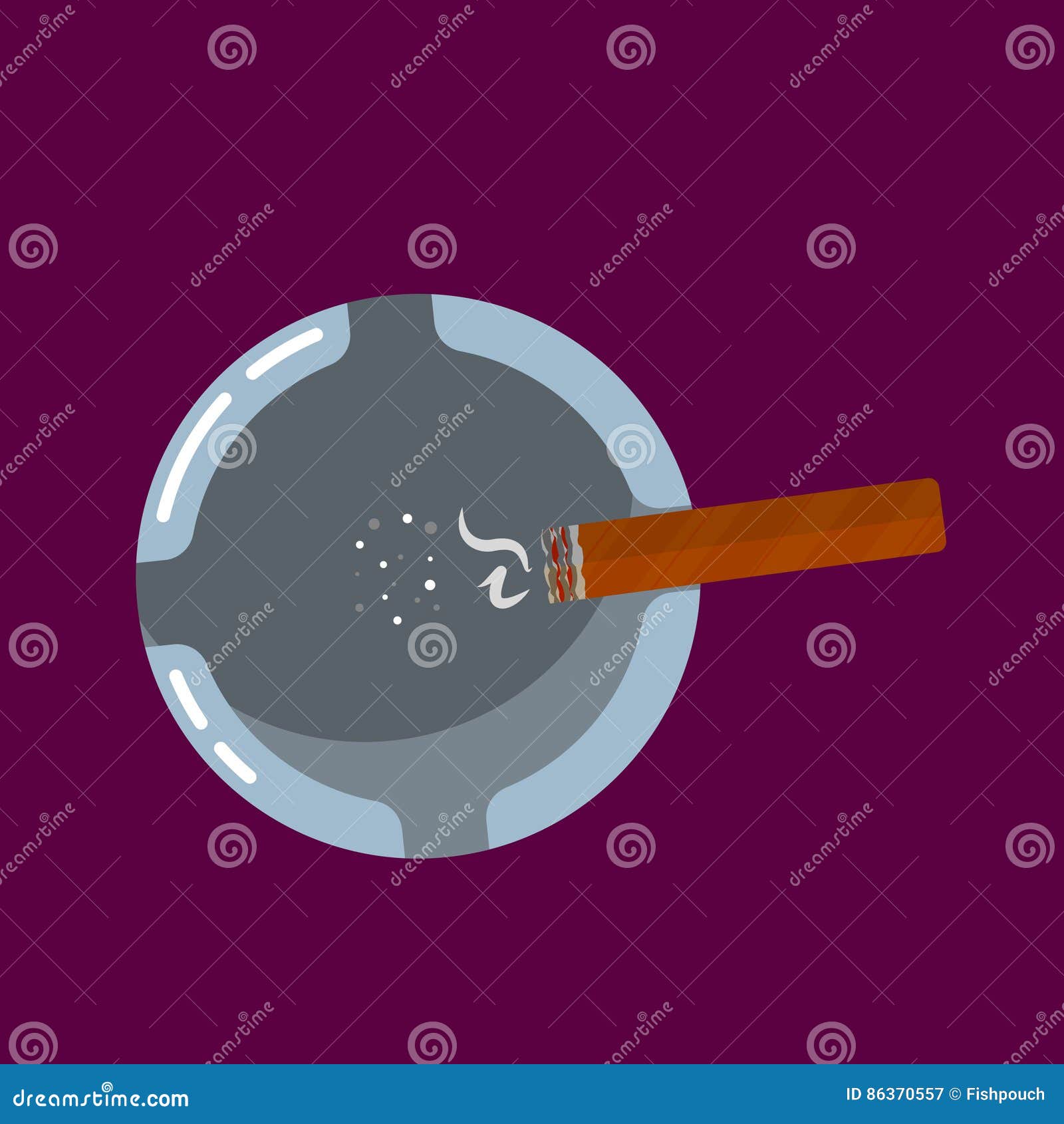 Ashtray with Cigar Vector Illustration. Stock Vector - Illustration of ...