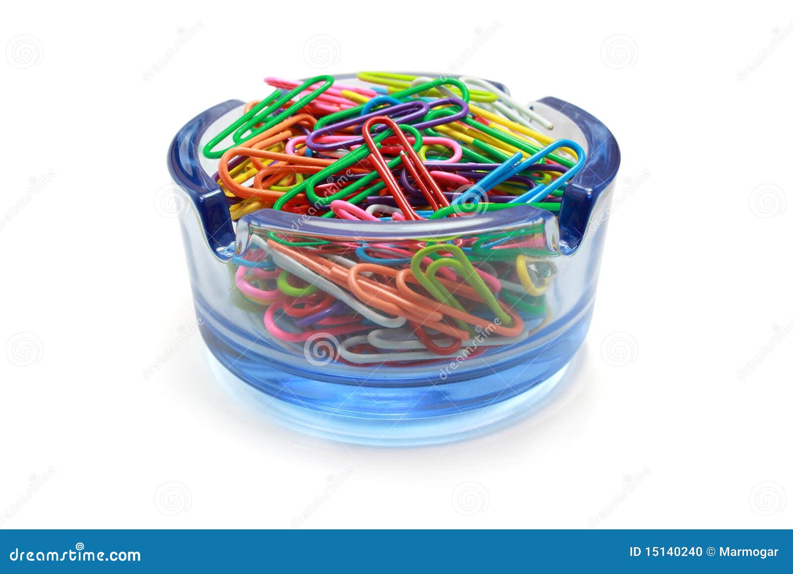 Ashtray Used As an Clips Container Stock Photo - Image of ashtray, blue ...