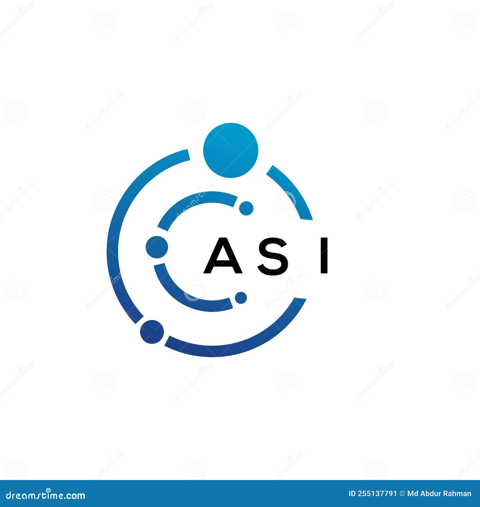 ASI Letter Logo Design On Black Background. ASI Creative Initials ...