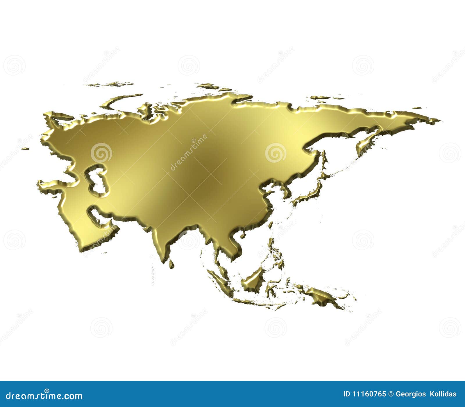 Asia 3d Golden Map stock illustration. Illustration of artistic - 11160765