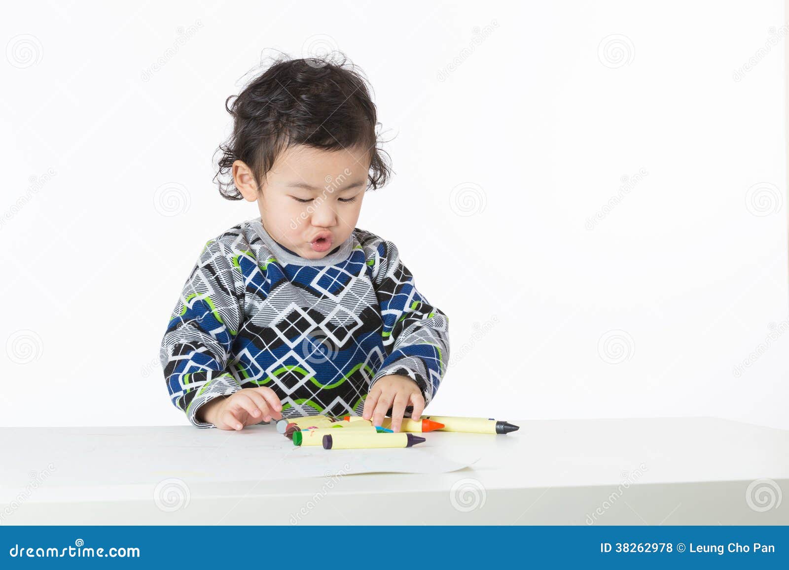 Asia Baby Boy Concentrate on Drawing Stock Photo - Image of creative ...
