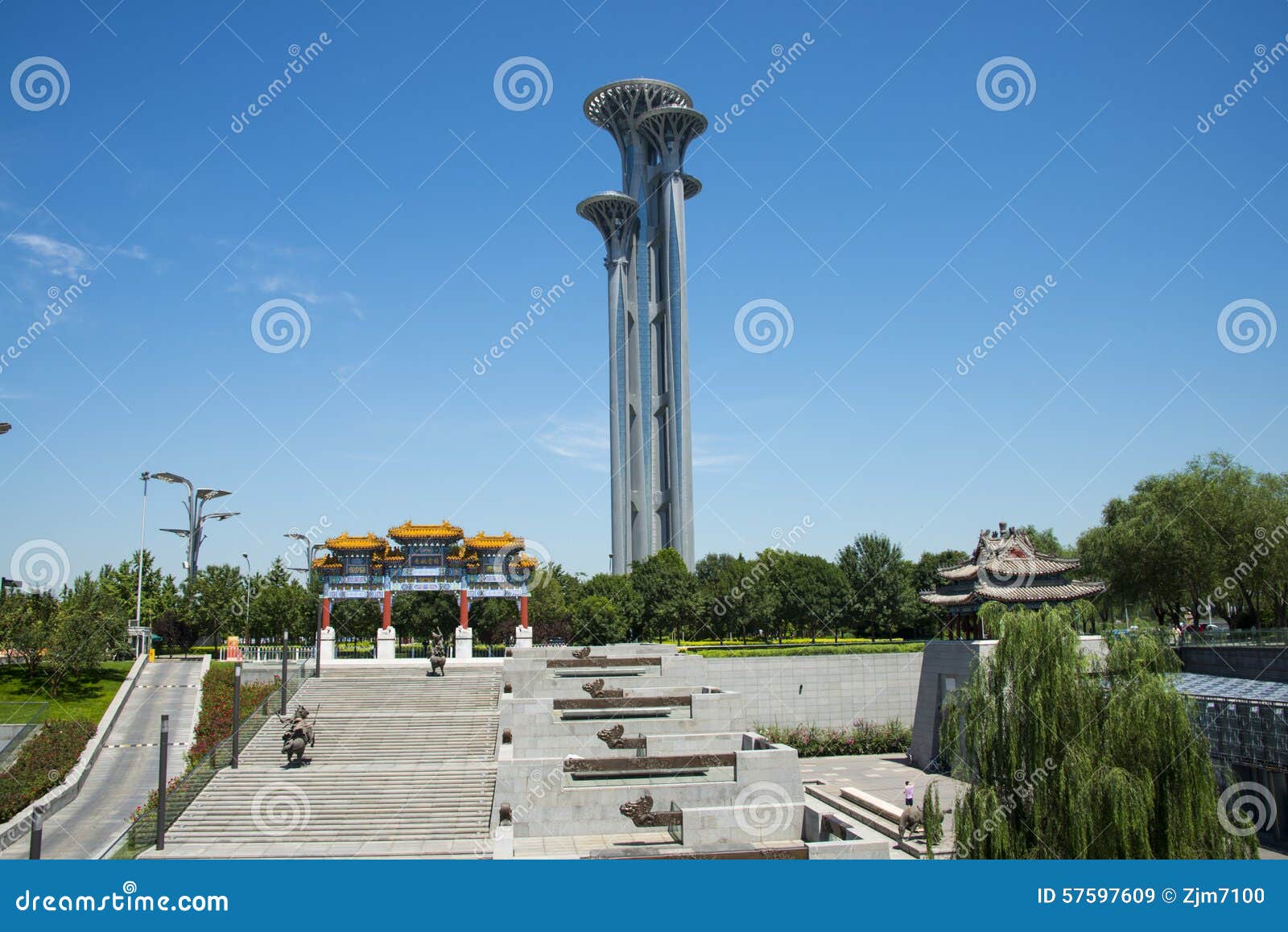 Asia China, Beijing, Olympic Park, the Watchtower Editorial Stock Image ...